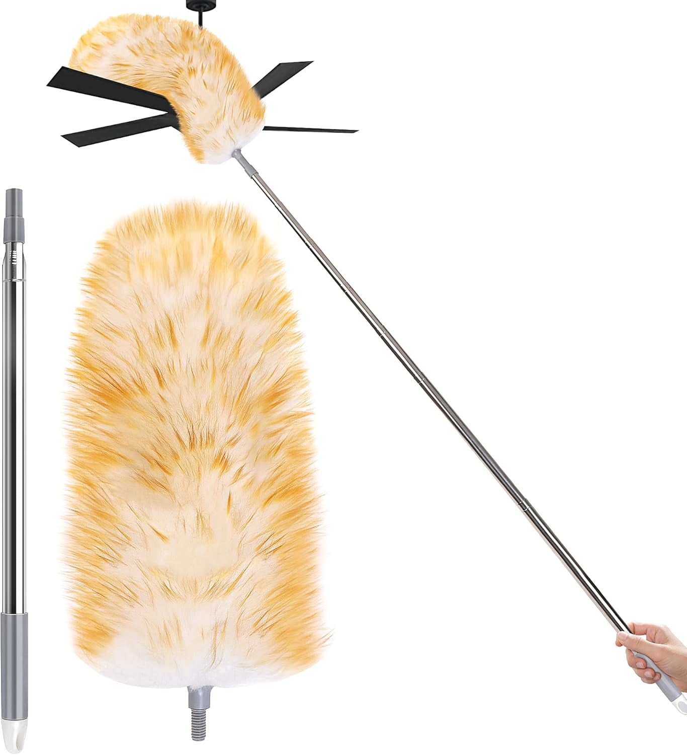 Feathers Duster 97" Long Telescoping Lambswool Duster with Bendable ...