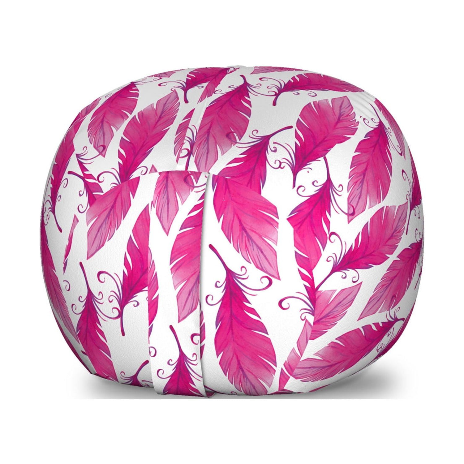 Feathers Storage Toy Bag Chair, Romantic Silhouettes Ornamental Element ...