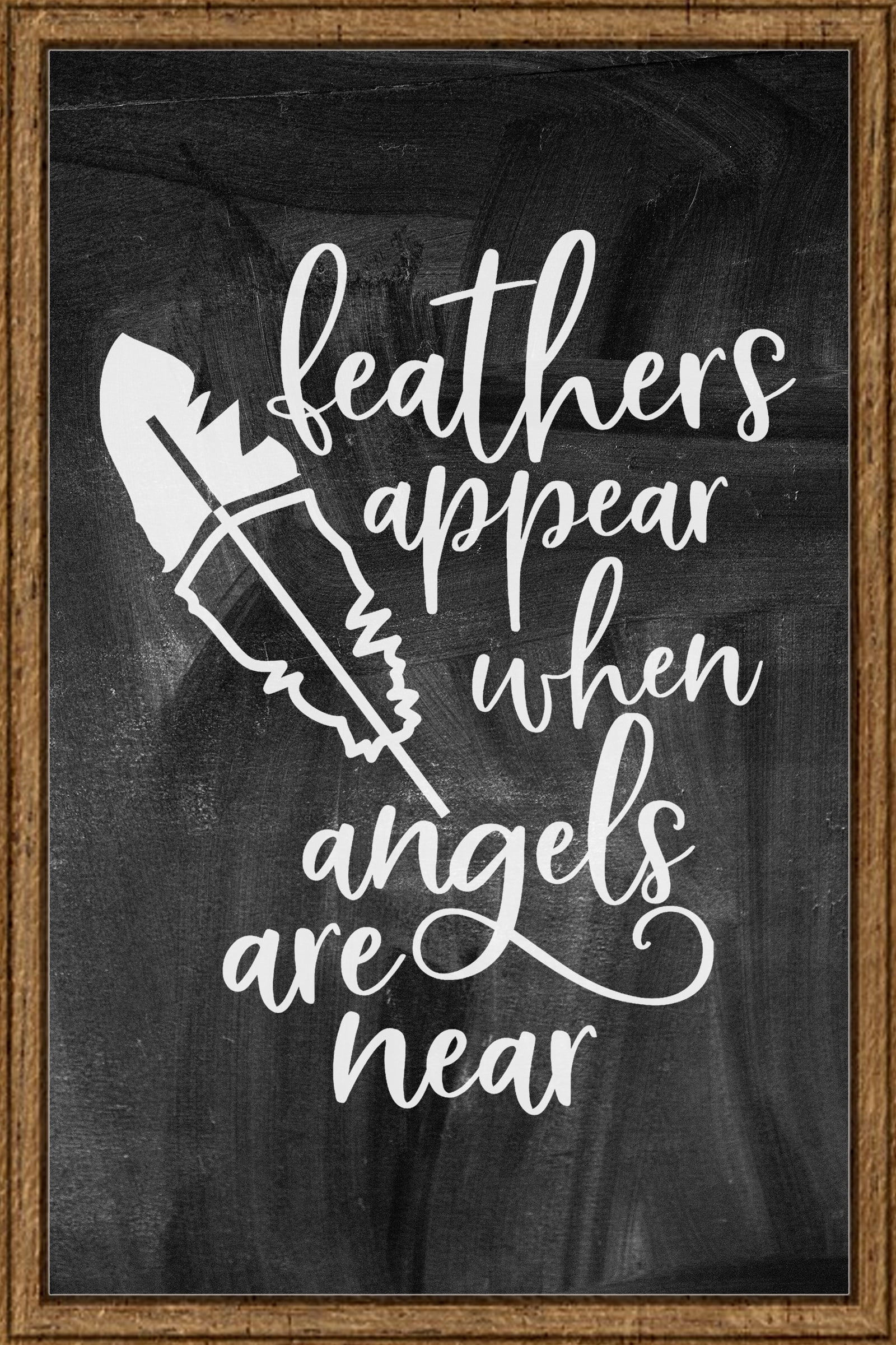 Feathers appear when angels are near cursive guardian uplifting Tin ...
