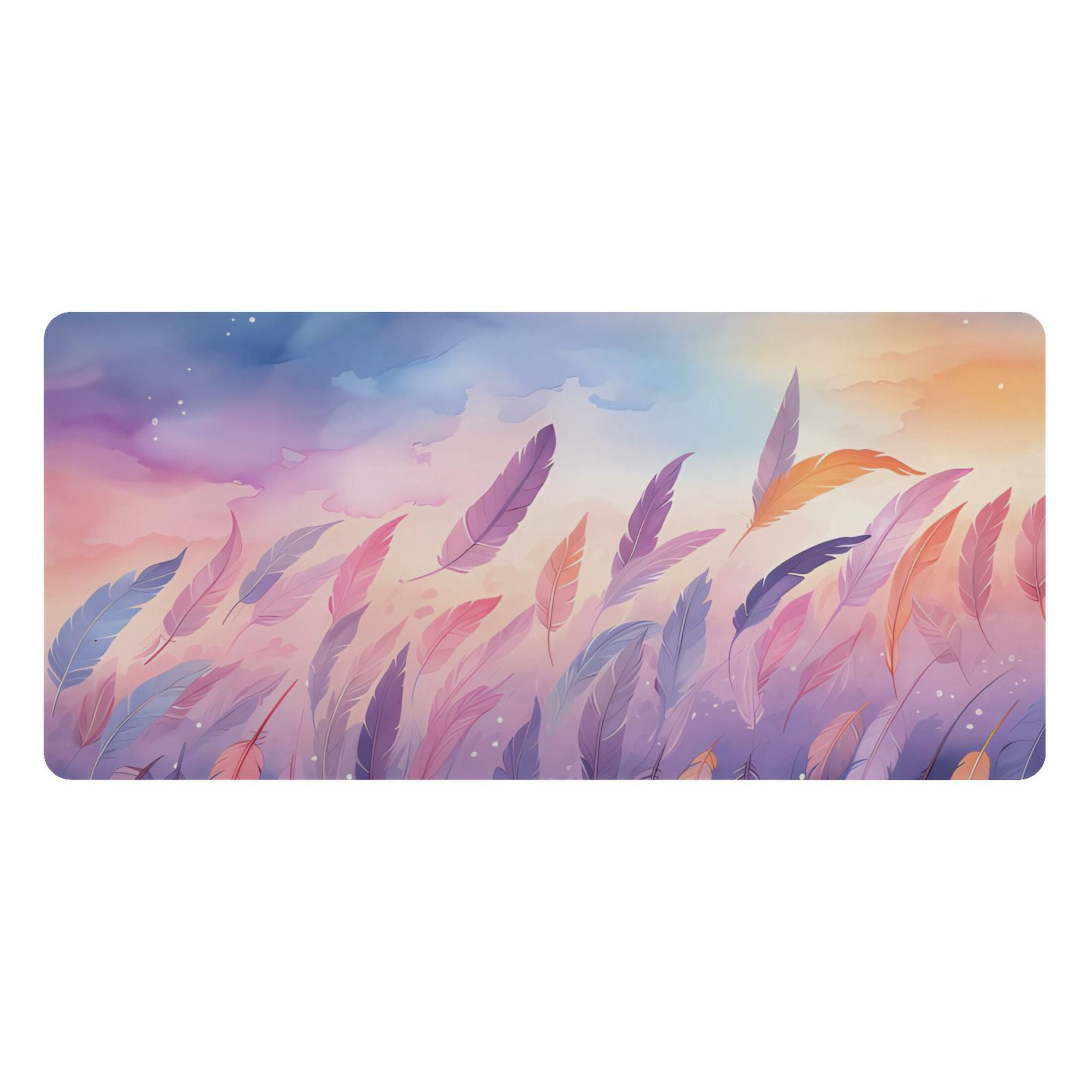Feathers in Purple Desk Mats Large Mouse Pad Long Keyboard Computer ...
