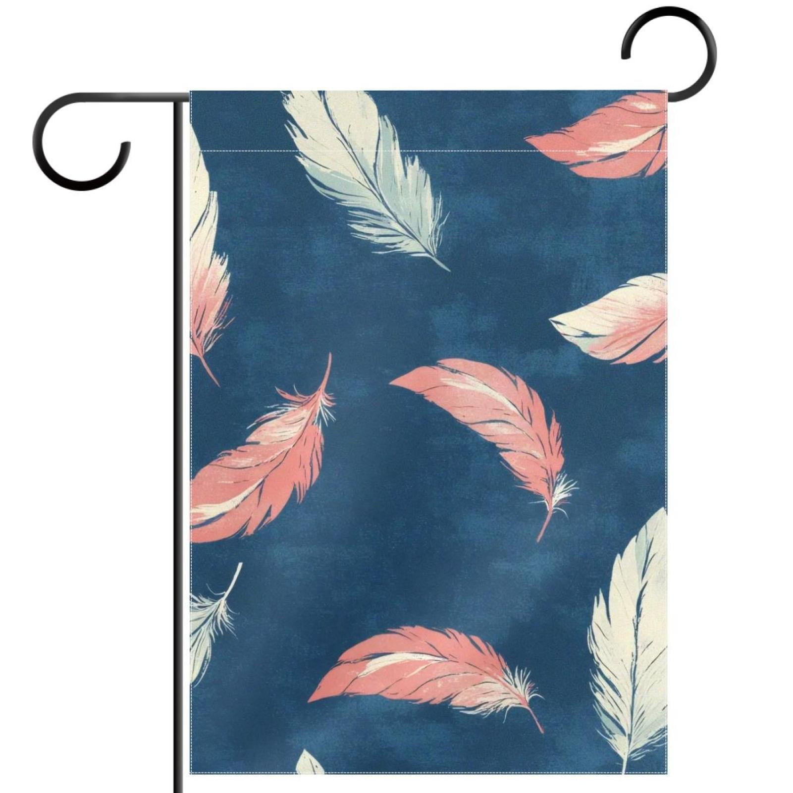 Feathers on a Blue Background Welcome Garden Flags, 12 x 18 Inch Double ...