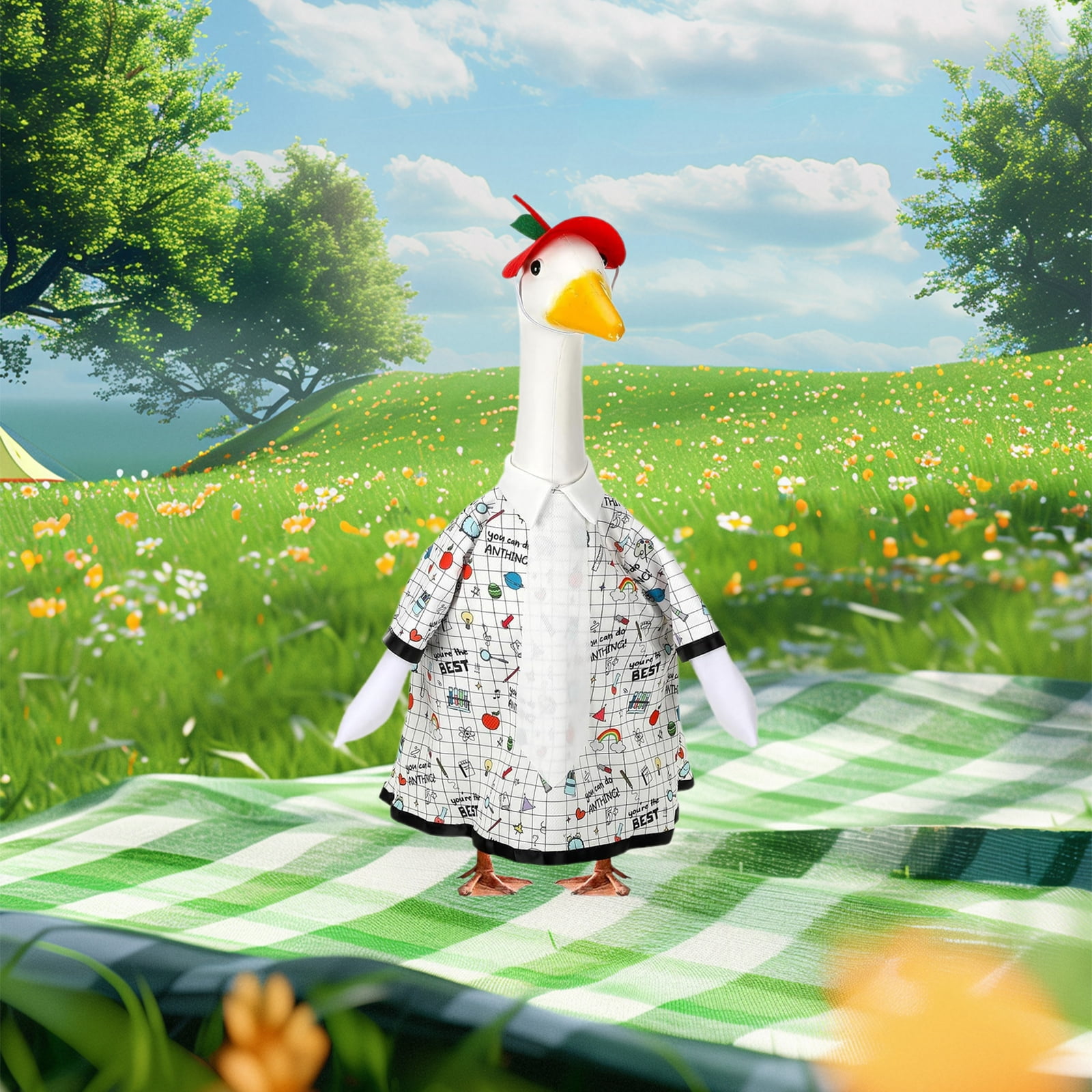 Featured Back to School Porch Goose Costume, 4pcs/Set Yard Goose Statue ...