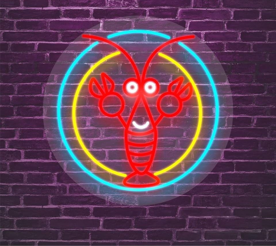 Featured lobster neon sign Baked lobster used for wall decoration Led ...