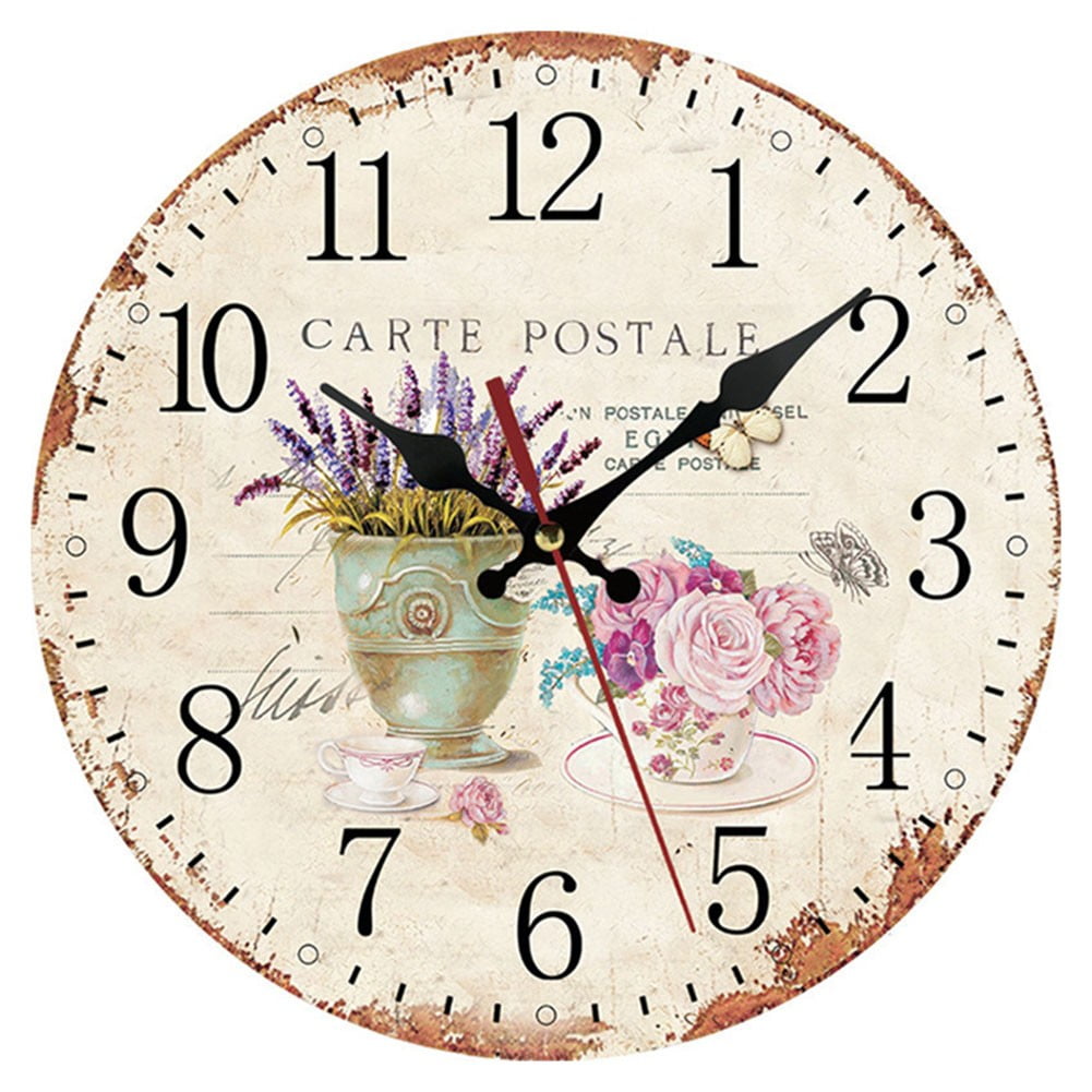 Features Coffee Shop Vintage Wall Clock Silent Clocks Clocks Living ...
