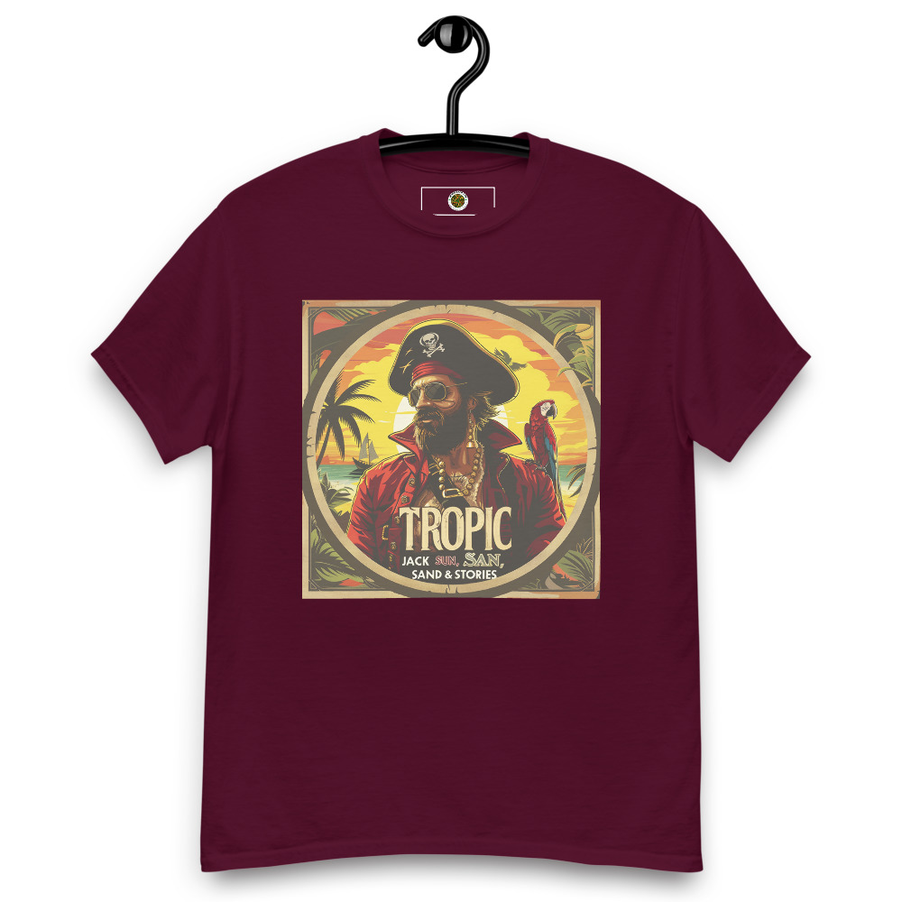 🦜 Features the "TROPIC JACK – SUN, SAND & STORIES" - Unisex classic tee ...