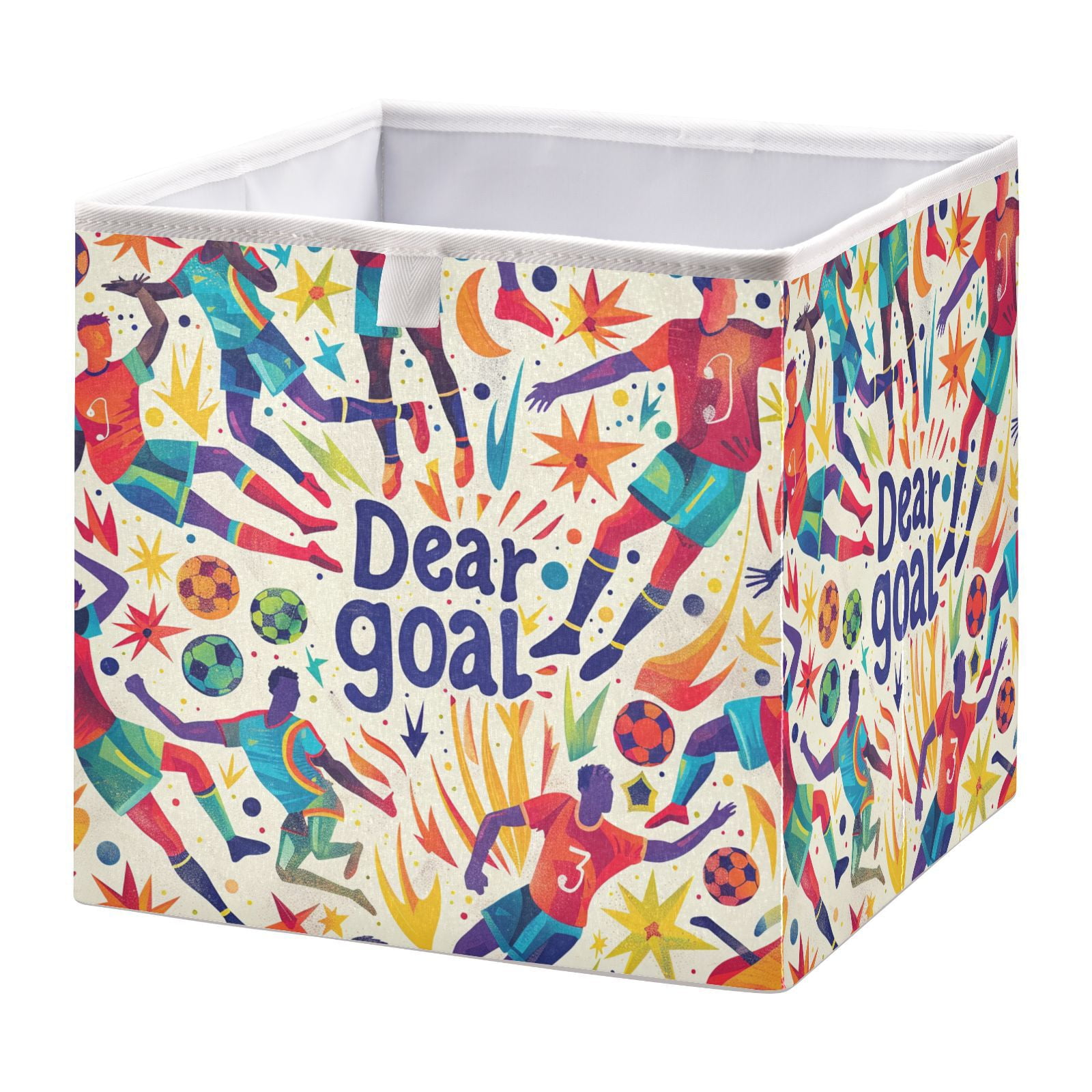 Featuring Soccer8 Storage Box, Fabric Cube Storage Box, Collapsible ...
