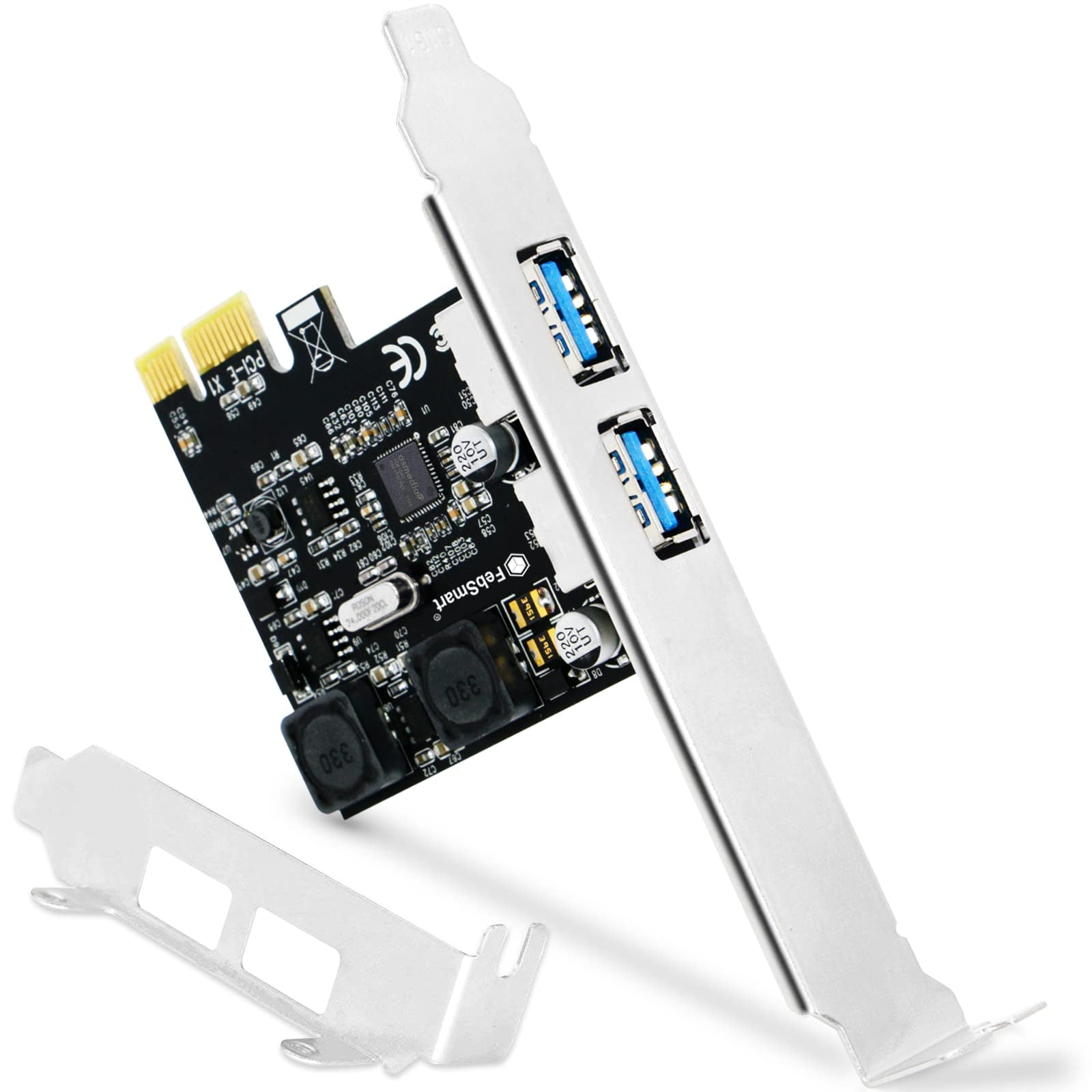 FebSmart 2-Ports Superspeed 5Gbps SSF20 USB 3.0 PCI Expansion Card for Windows, MAC OS X and ...