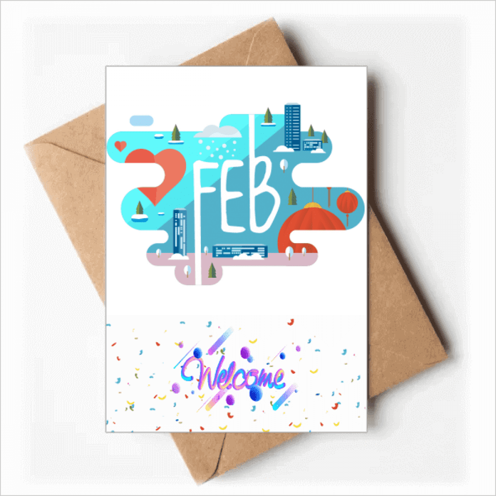 Feberary Month Season Illustration Welcome Back Greeting Cards ...