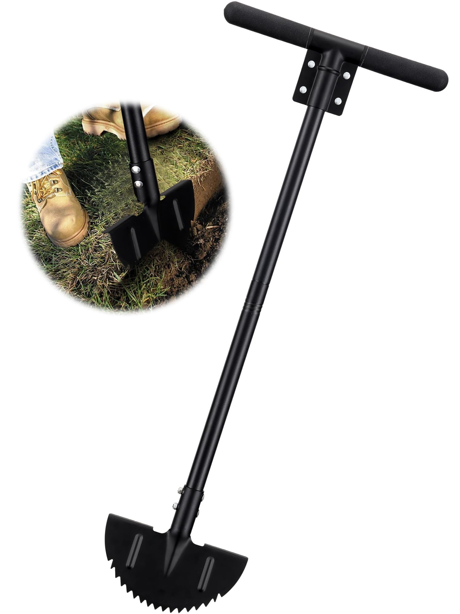 Feblomst Half Moon Lawn Edger Tool – Manual Step Edging Tool with Saw ...