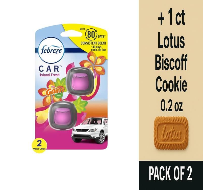 Febreze 1008937 0.06 oz Gain Island Fresh Scent Car Air Freshener ...