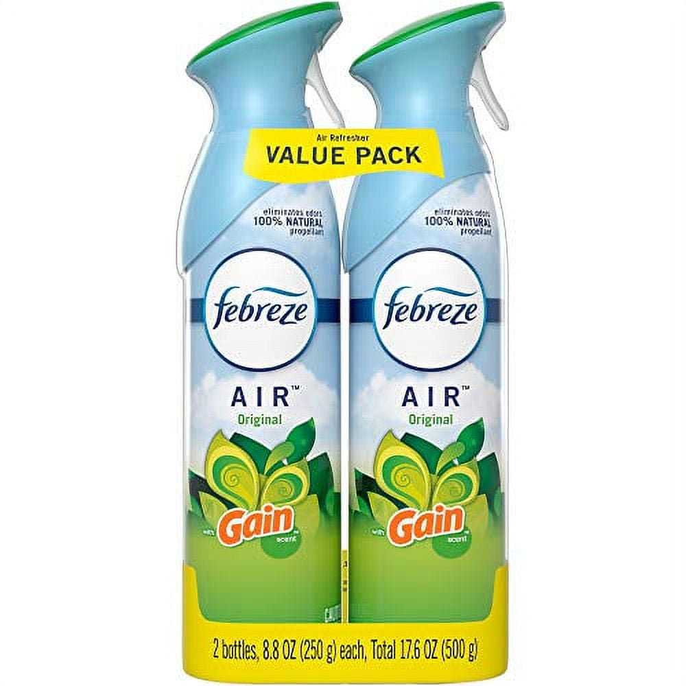 Febreze Air Freshener and Odor Eliminator Spray, Gain Original Scent, 2 ...