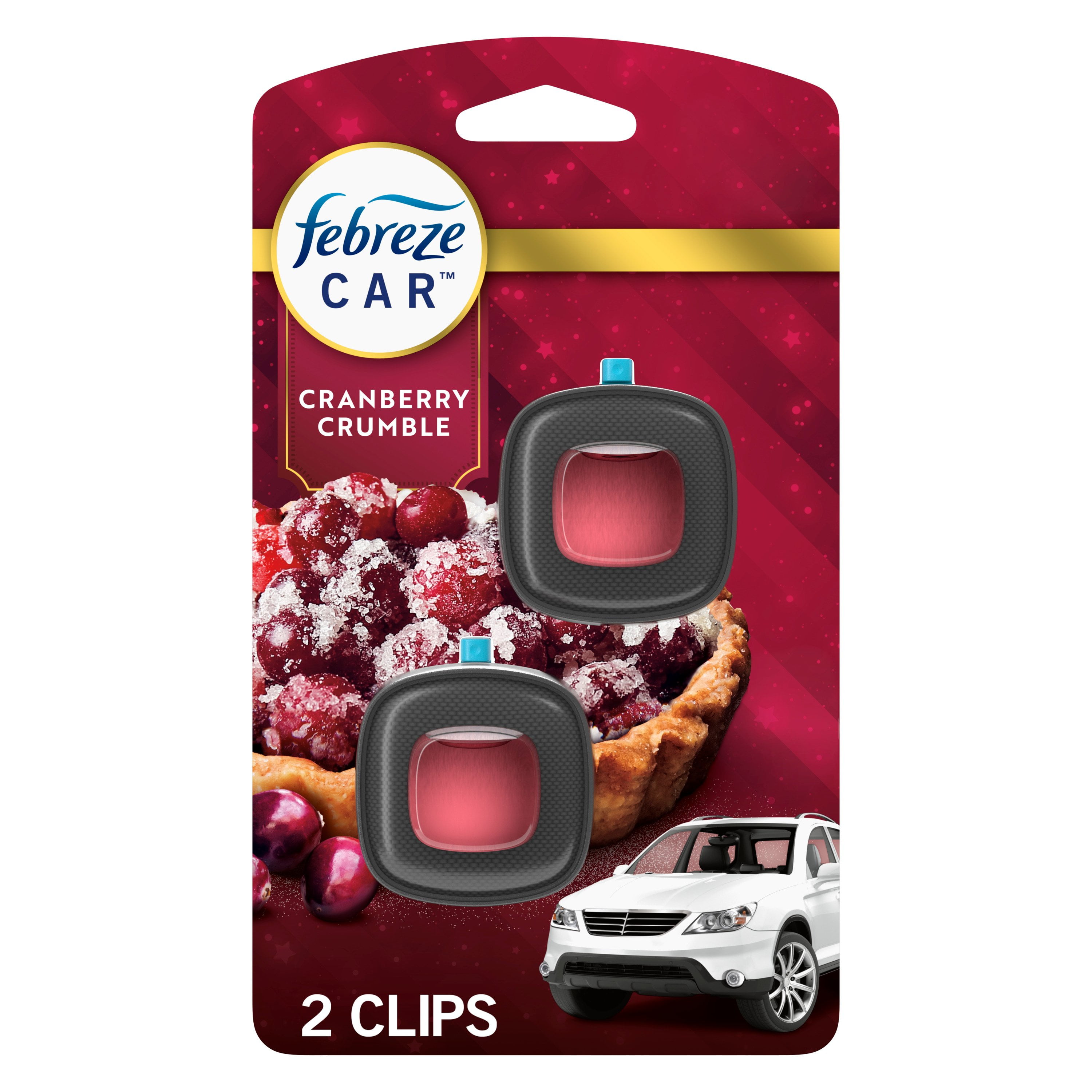 Febreze Car Air Freshener, Odor-Fighting Car Vent Clip, Cranberry ...