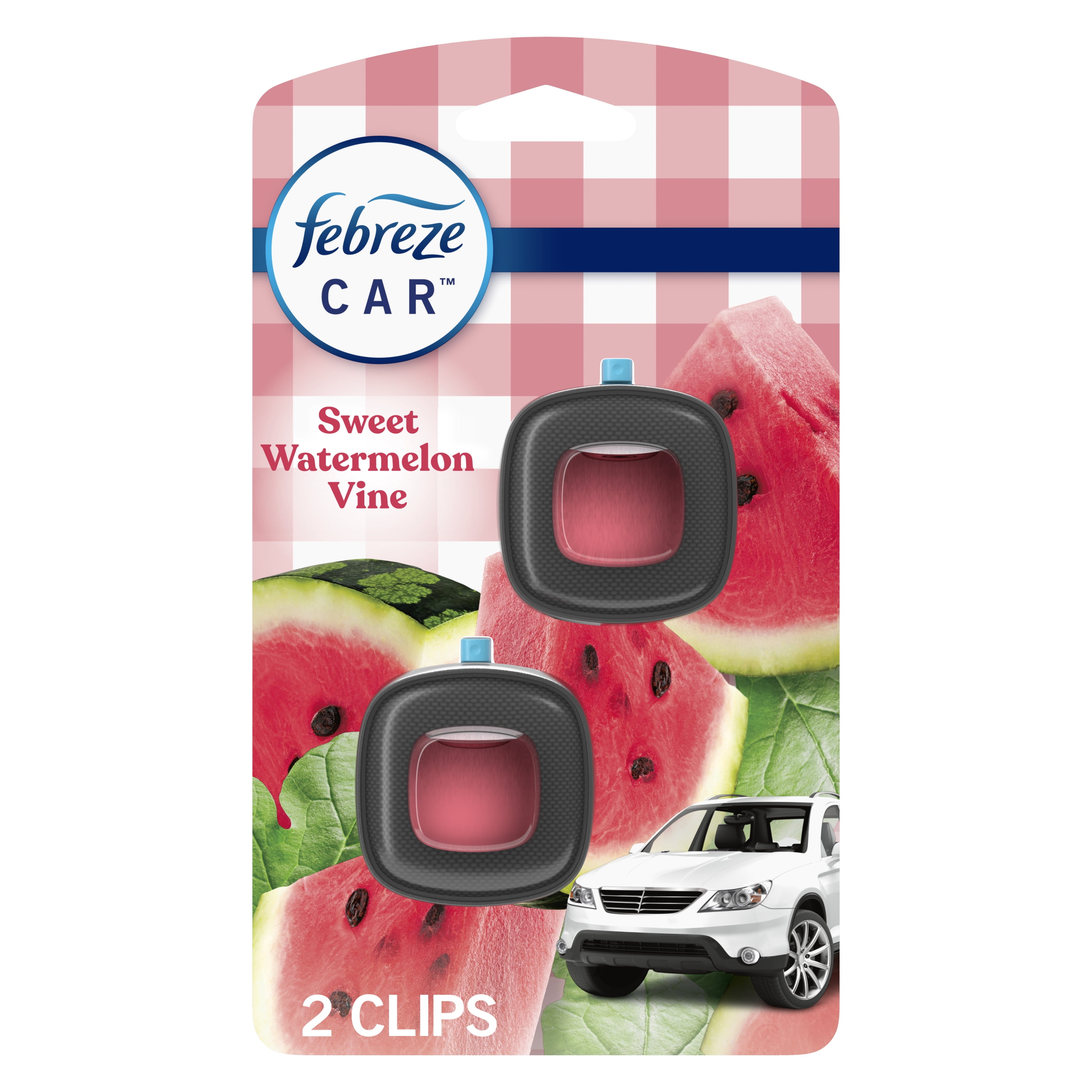 Febreze Car Vent Clip Air Fresheners, Sweet Watermelon Vine Scent ...