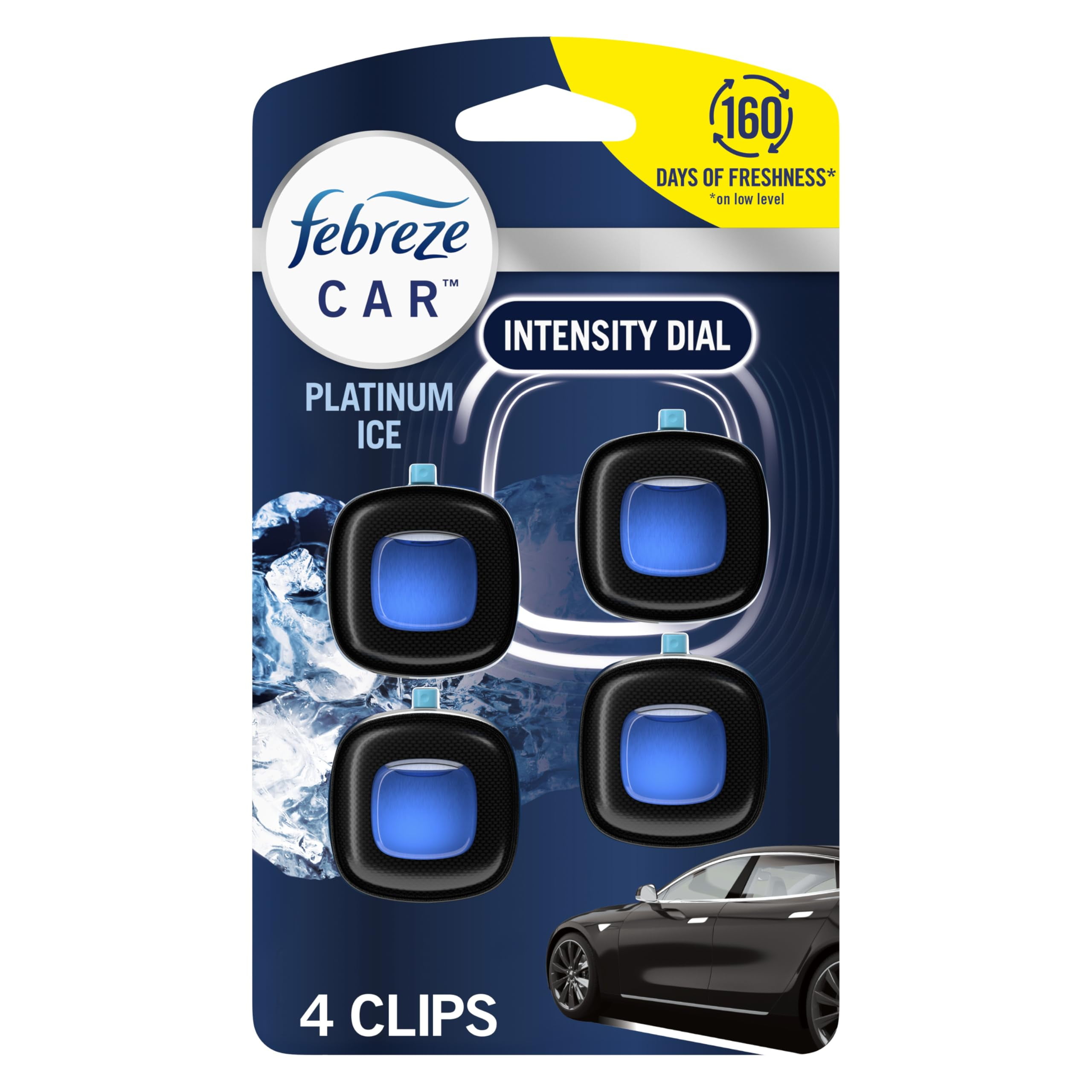 Febreze Car Air Freshener RRF12 Vent Clip Platinum Ice Scent, .07 oz ...