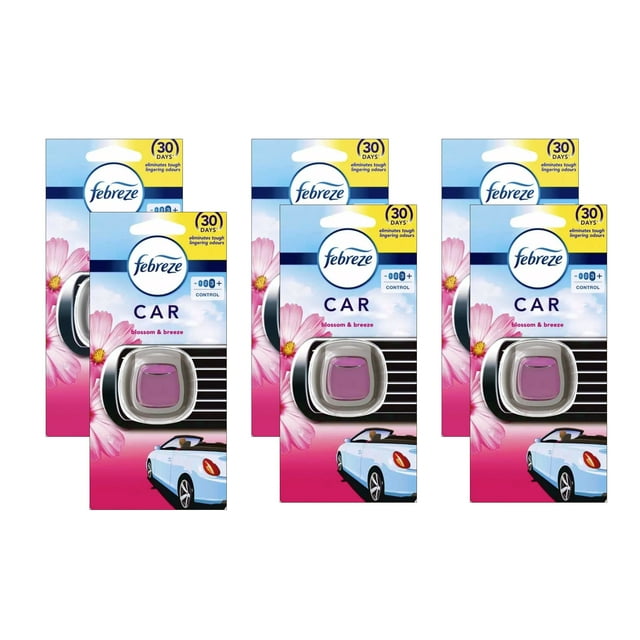 Febreze Car Air Freshener Vent Clips Blossom & Breeze Scent, 6 Count ...