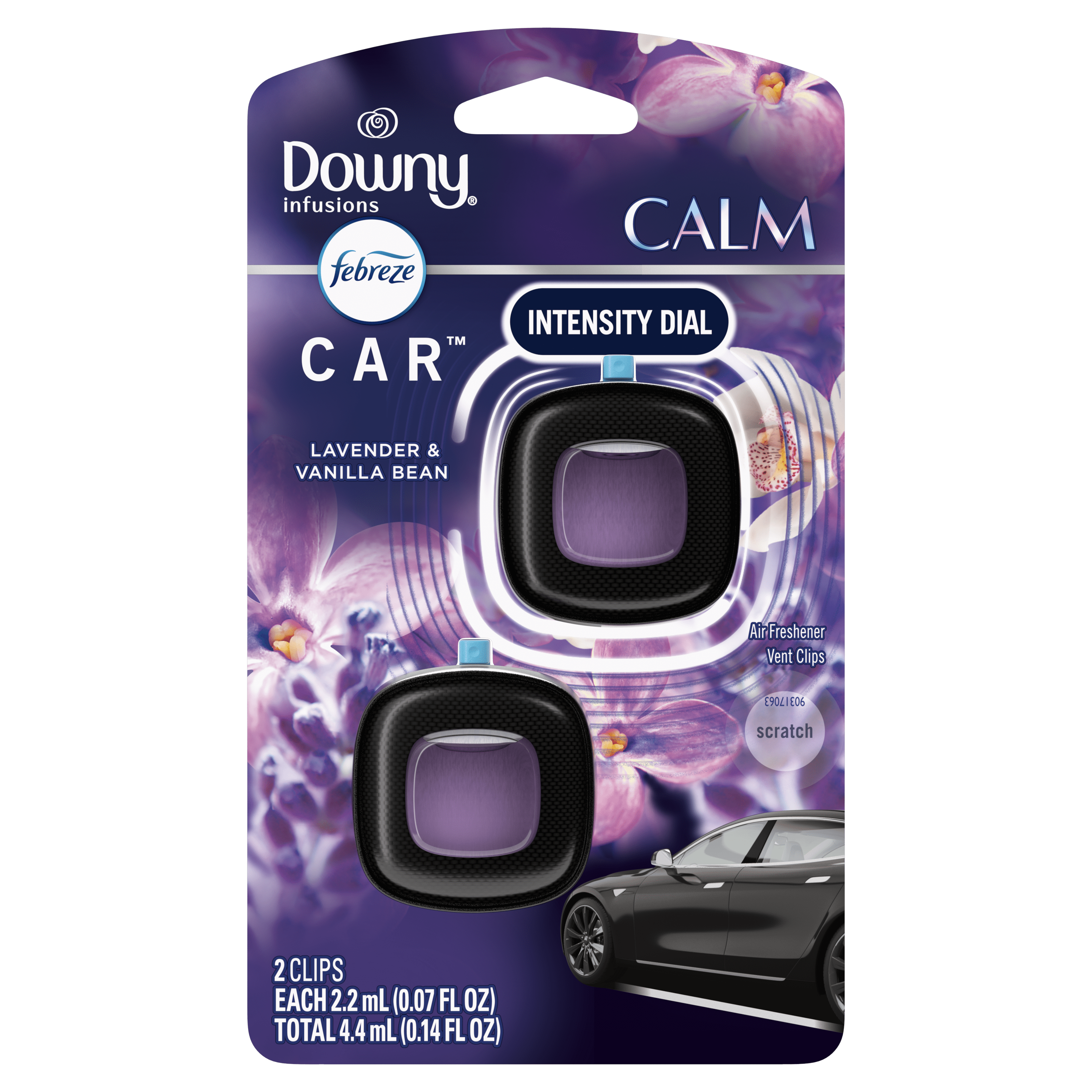 Febreze Car Air Freshener Vent Clips, Downy Calm Scent, 0.7 oz Car Vent ...