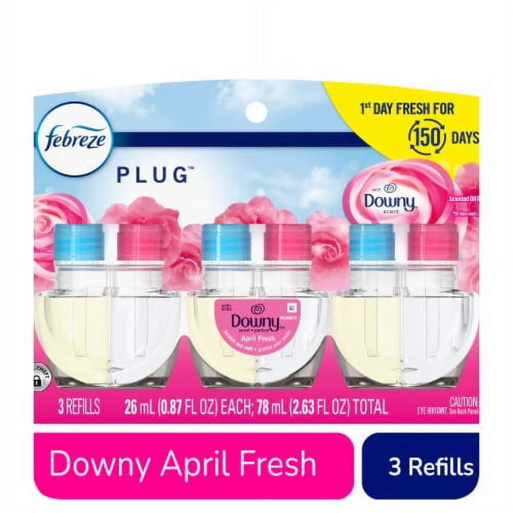 Febreze Downy April Fresh Odor-Eliminating Fade Defy PLUG Air Freshener ...