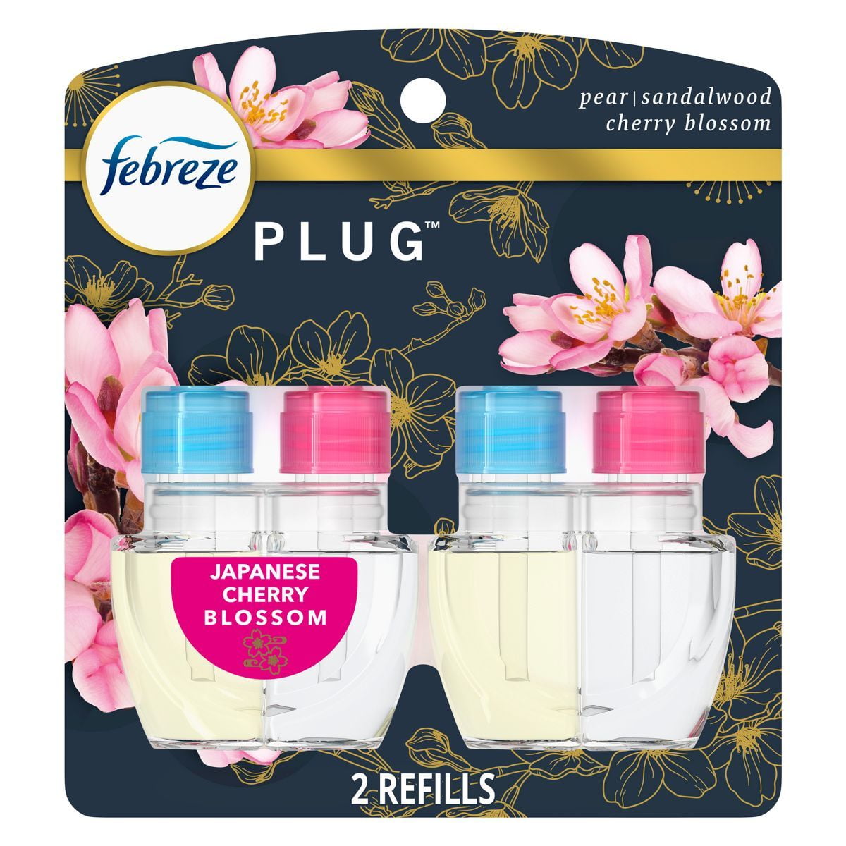 Febreze Dual Plug Air Freshener Refill, Japanese Cherry Blossom, 1.75 ...