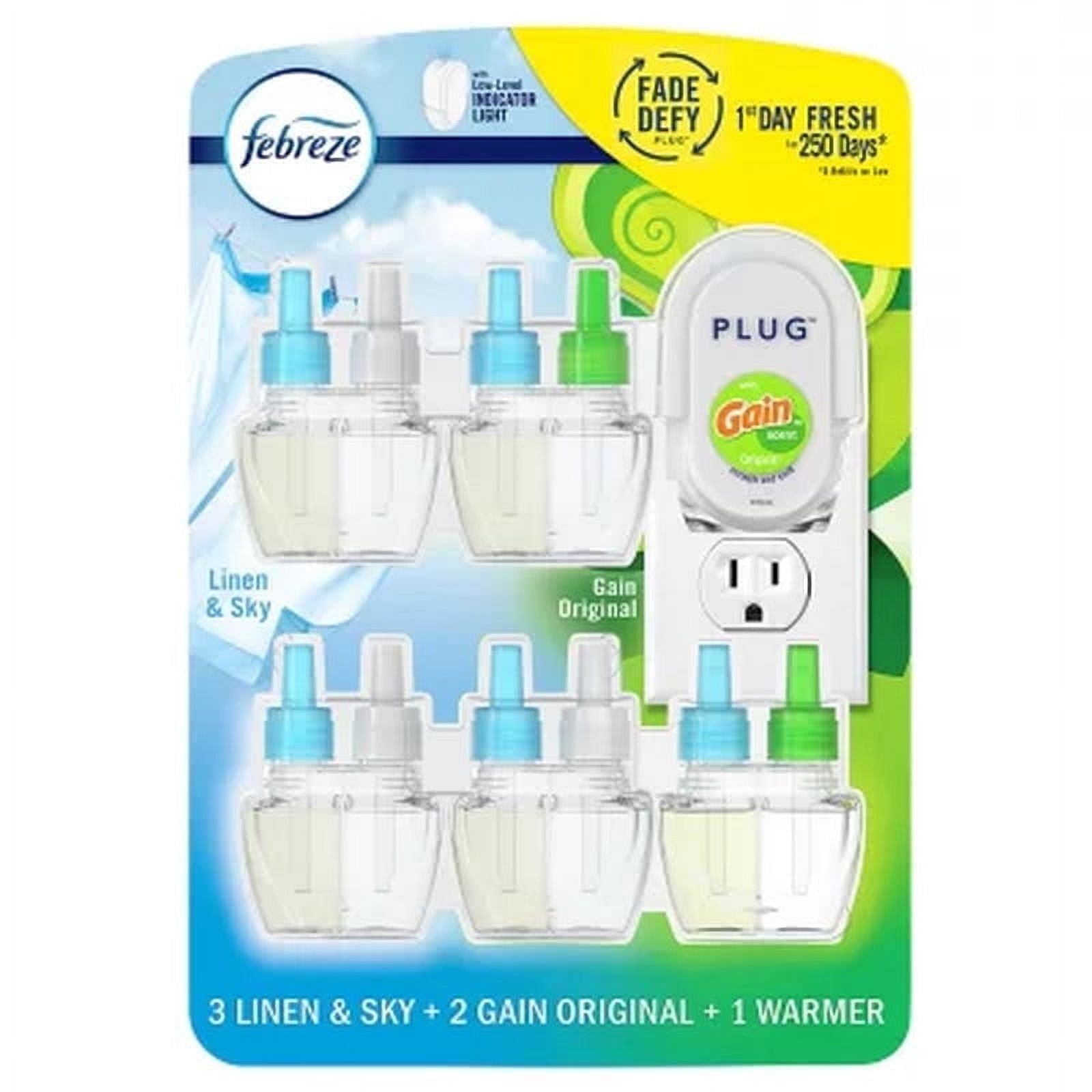 Febreze Fade Defy PLUG Air Freshener, Linen & Sky + Gain Original 1 ...