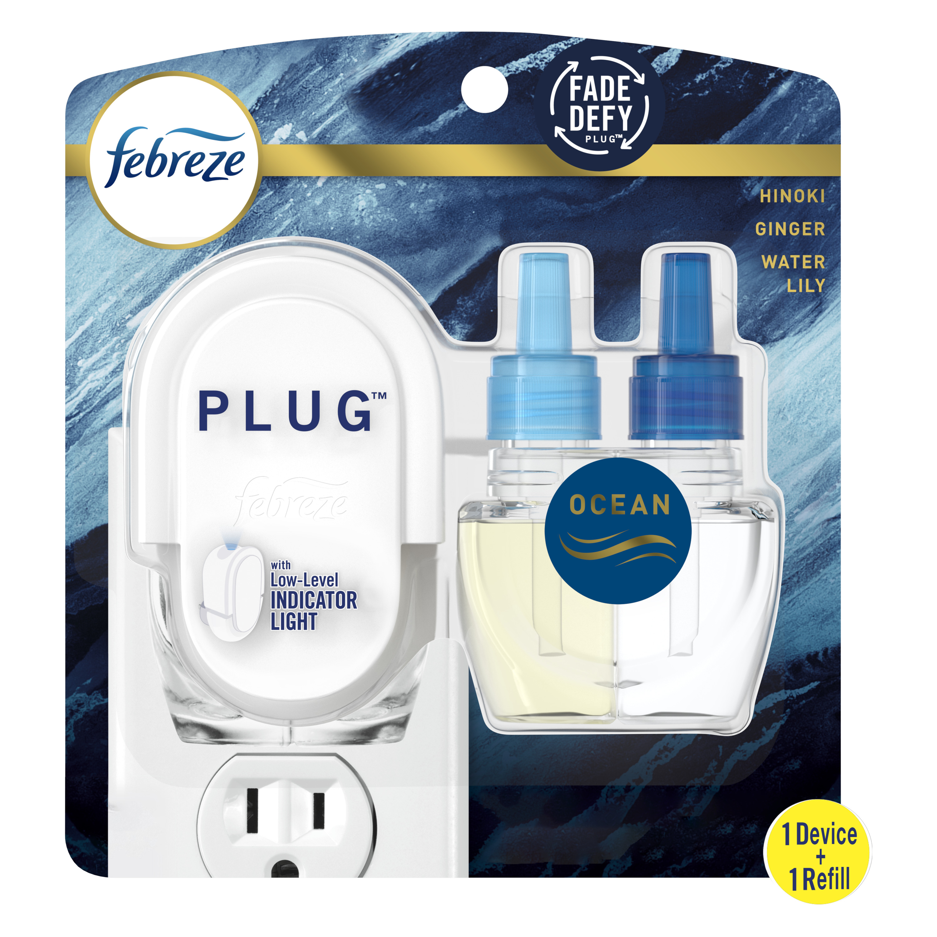 Febreze Fade Defy PLUG Air Freshener Downy Calm Lavender & Vanilla Bean ...