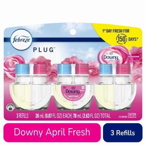 Febreze Fade Defy Plug Downy April Fresh Scent Air Freshener Refill - 3 ...