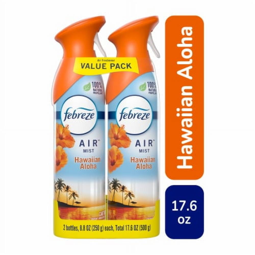 Febreze Hawaiian Aloha Air Freshener, Odor-Fighting Spray, 2 Pack, 8.8 ...