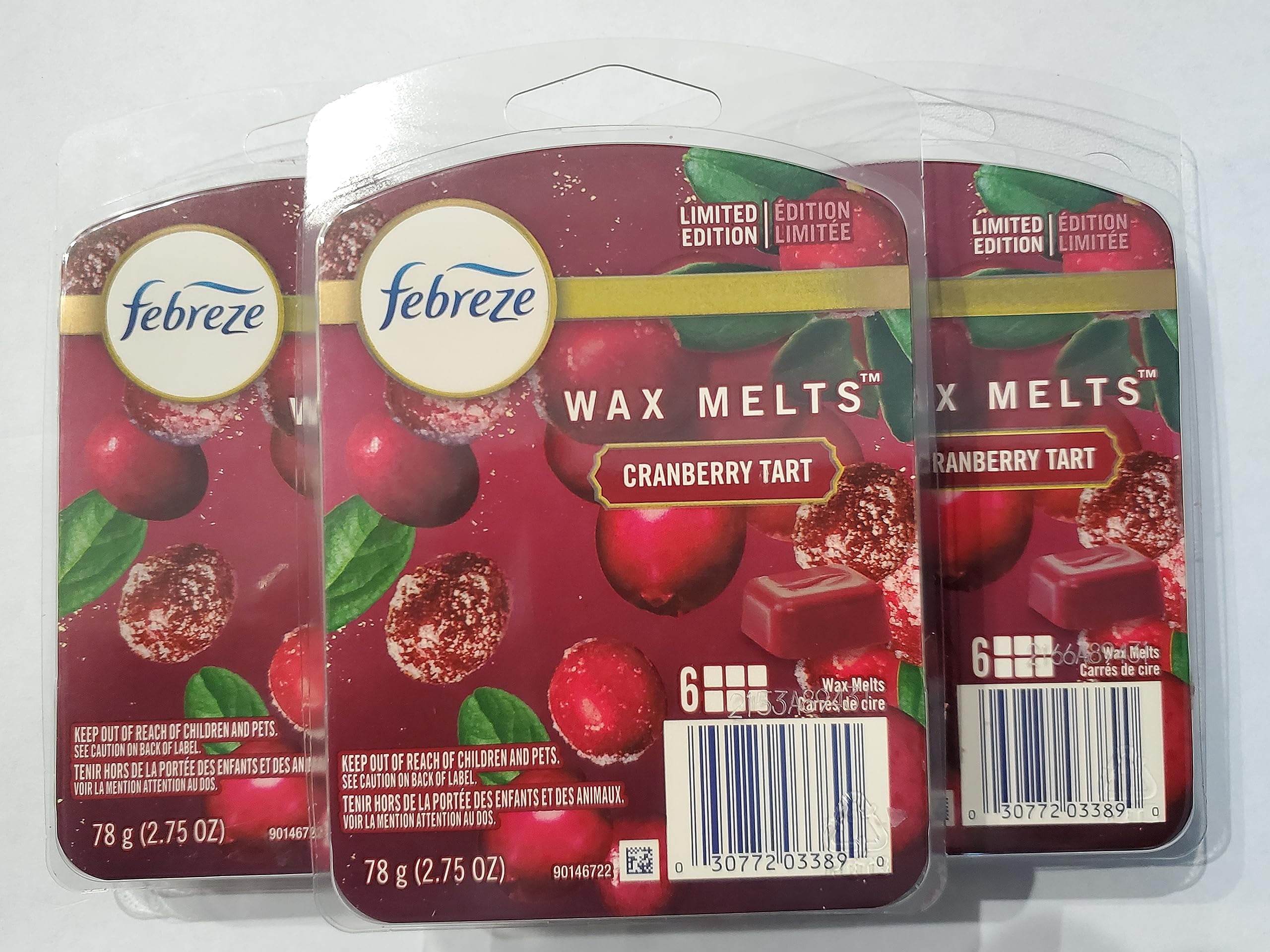 Febreze Limited Edition Cranberry Tart Wax Melts Net Wt. 2.75 Oz (78 G ...