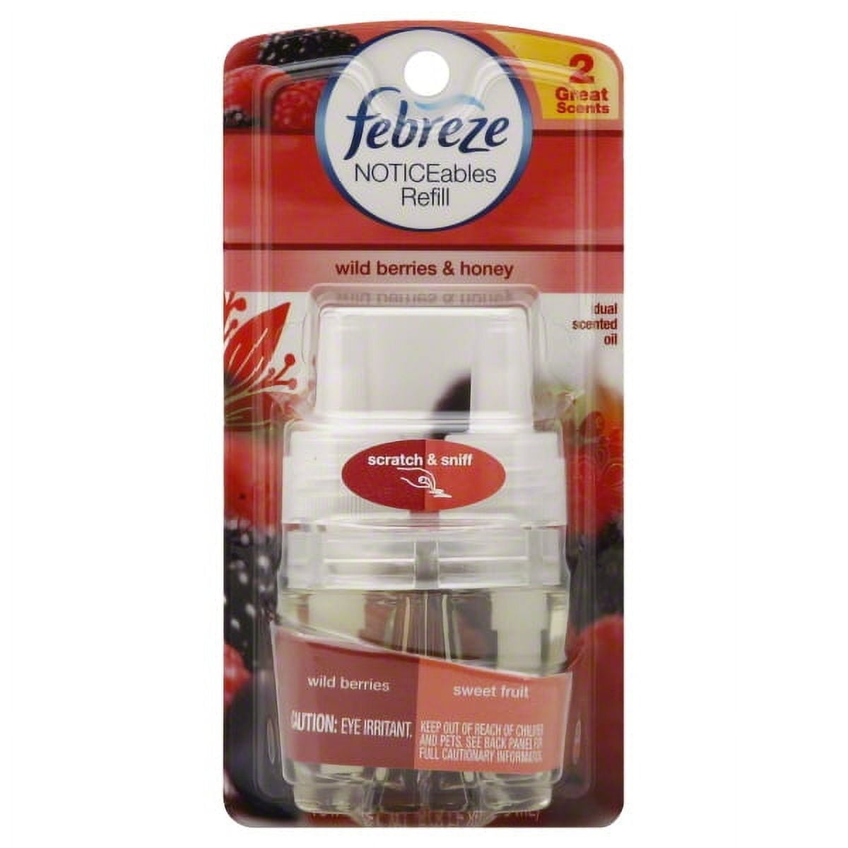Febreze Noticeables Dual Scented Oil Warmer Refill, Wild Berries ...