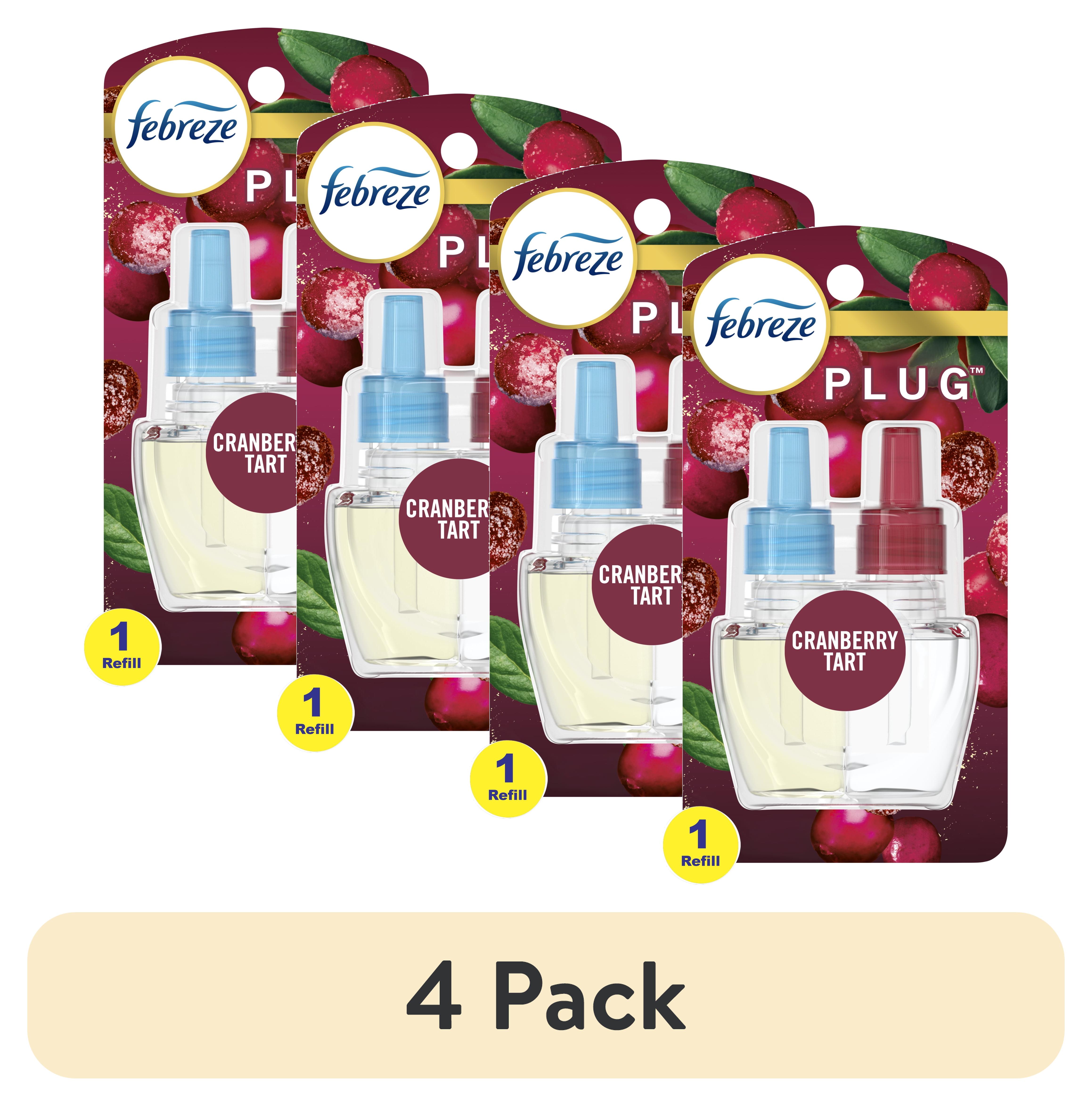 (4 pack) Febreze Plug Refill Odor-Fighting Air Freshener Cranberry ...