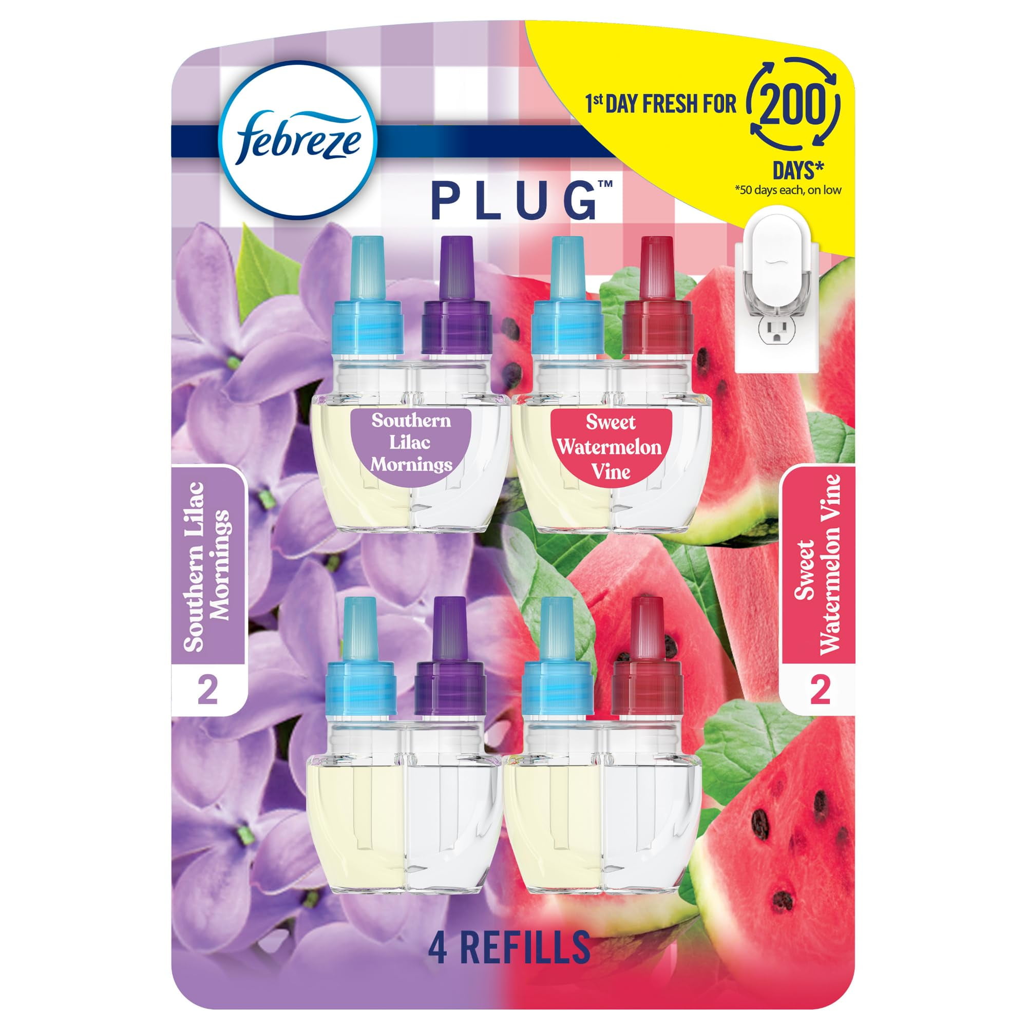 Febreze Odor-Fighting Fade Defy PLUG Air Freshener, Southern Lilac ...