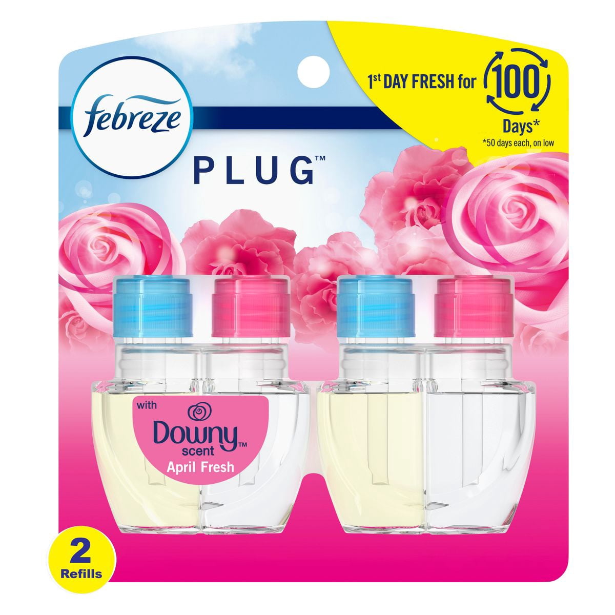 Febreze Odor-Fighting Fade Defy Plug Air Freshener Refill - Downy April ...