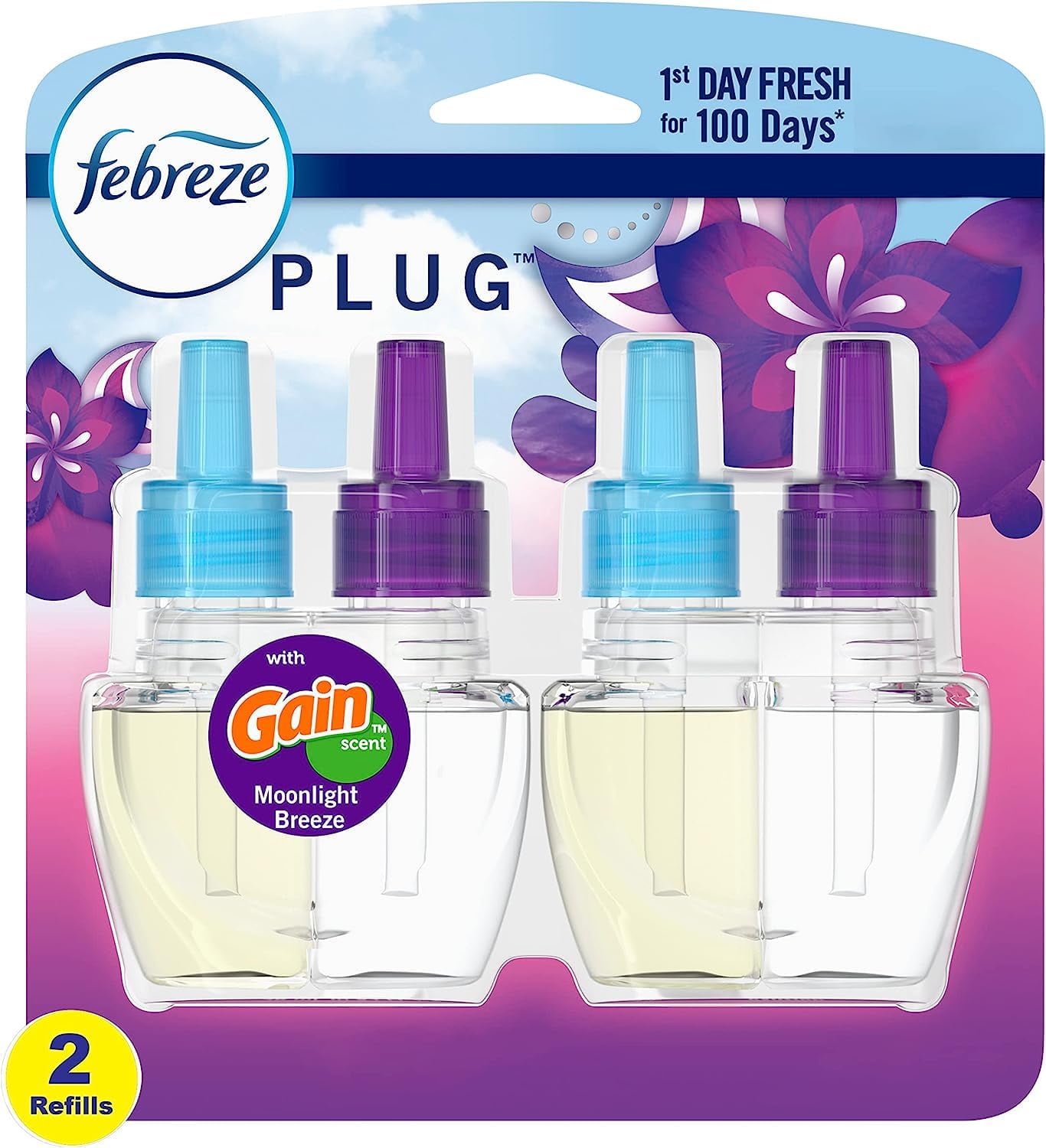 Febreze Odor-Fighting Fade Defy Plug Air Freshener Refill, Gain ...