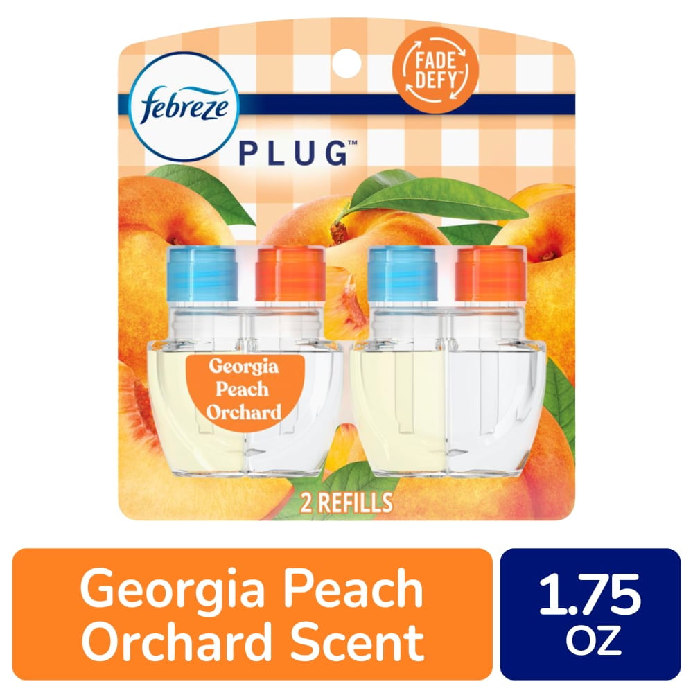 Febreze Odor-Fighting Plug Air Freshener Oil Refills, Georgia Peach ...