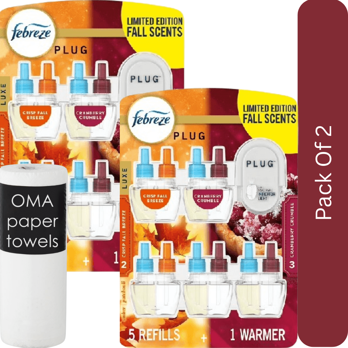 Febreze PLUG Air Freshener – Cranberry Crumble & Crisp Fall Breeze (1 ...