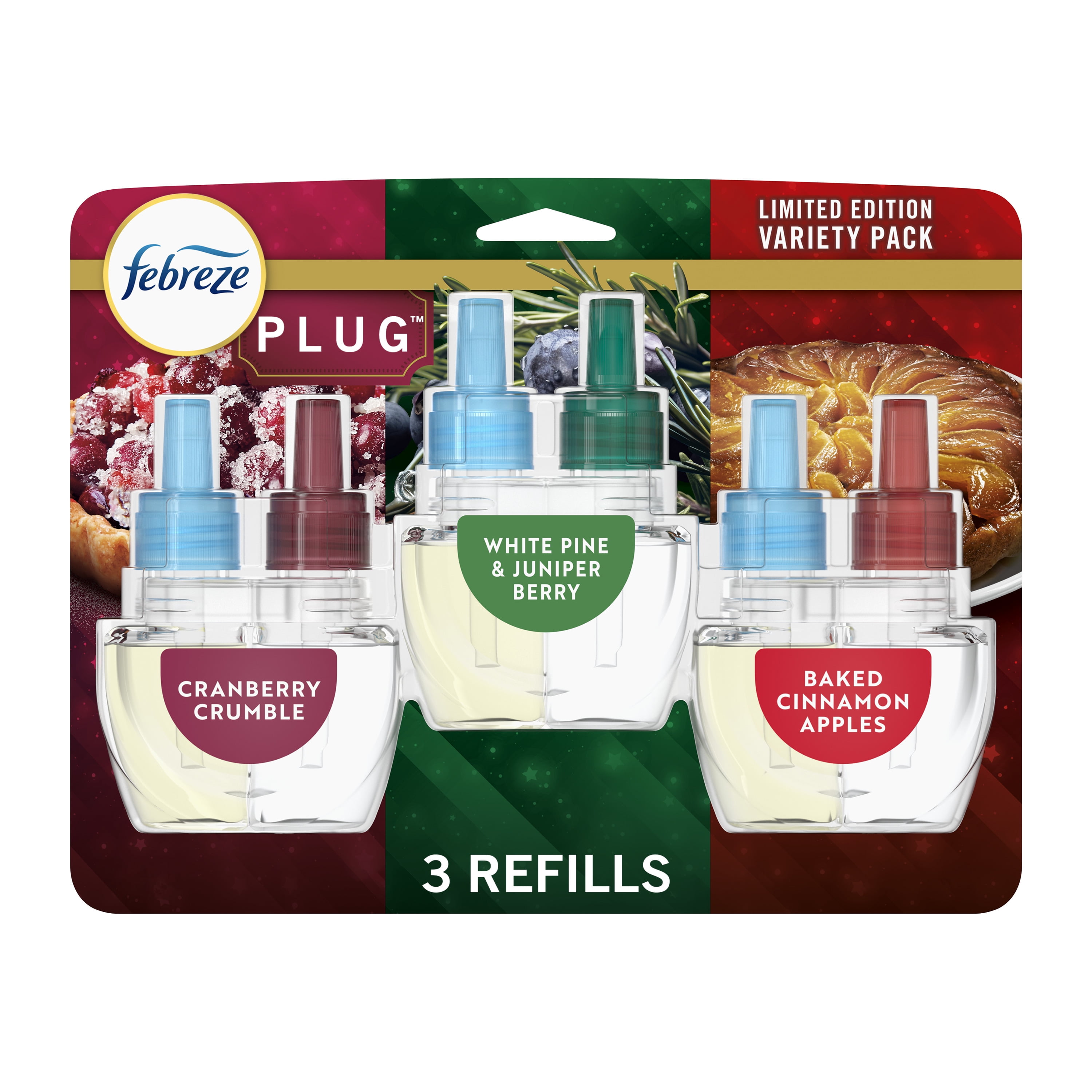 Febreze Odor-Fighting PLUG Air Freshener Pine, Apple & Cranberry Mix ...