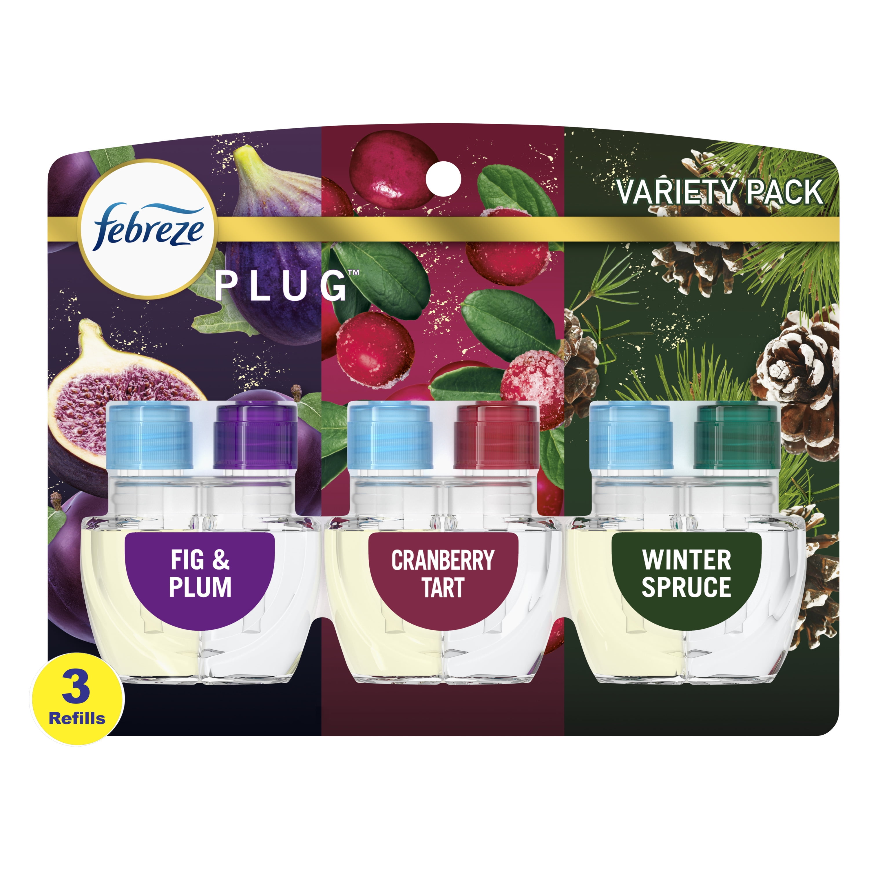 Febreze Fade Defy Plug Air Freshener, Cozy Set, Variety Pack, (3) .87 ...