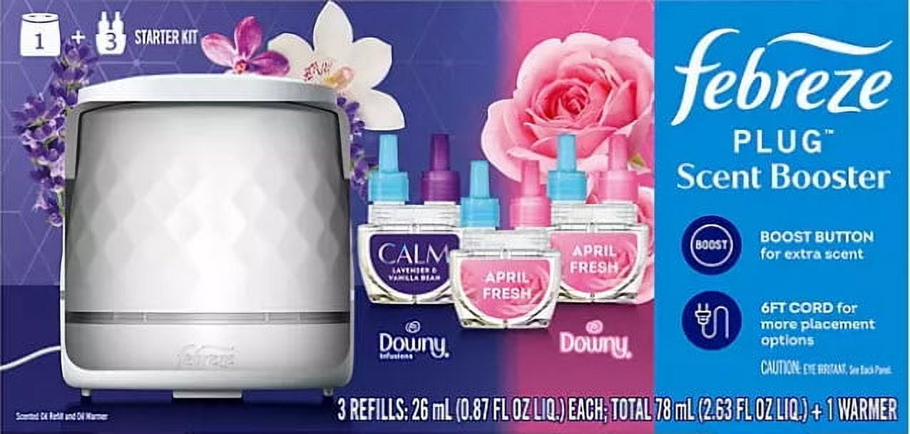 Febreze PLUG Scent Booster Kit, Lavender Vanilla Bean, April Fresh, 1 ...