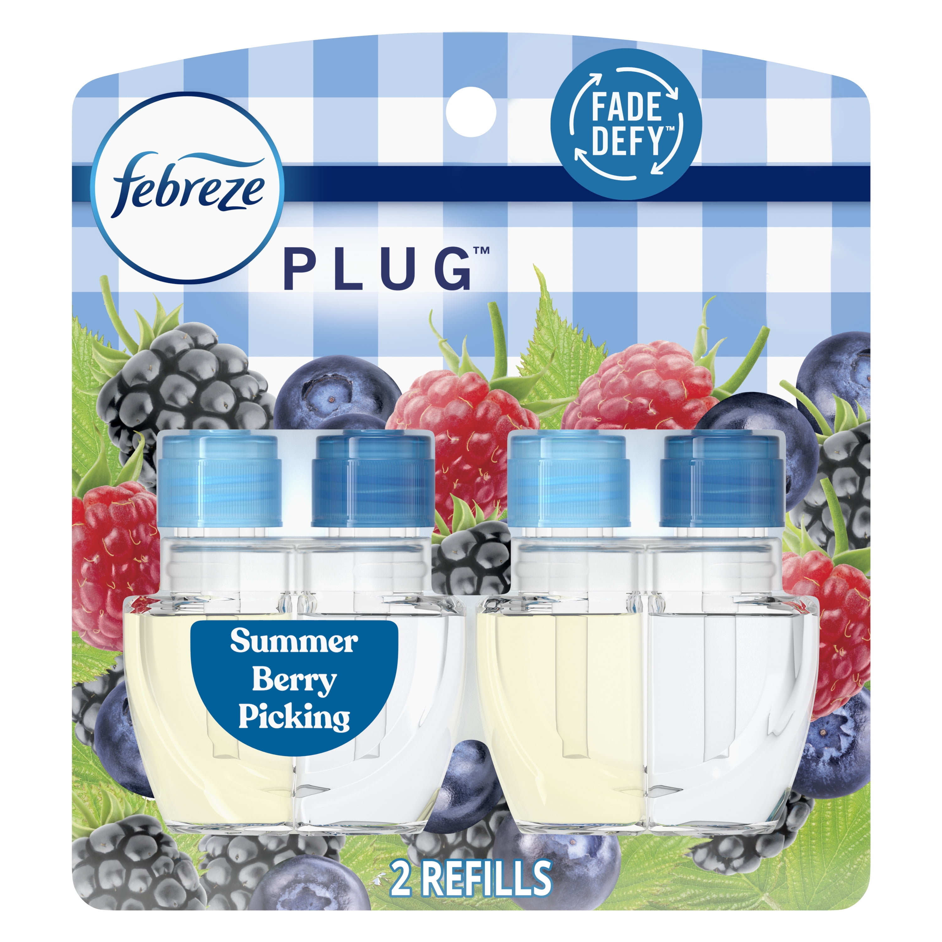 Febreze Odor-Fighting Plug-In Air Freshener Refill Summer Berry Picking ...