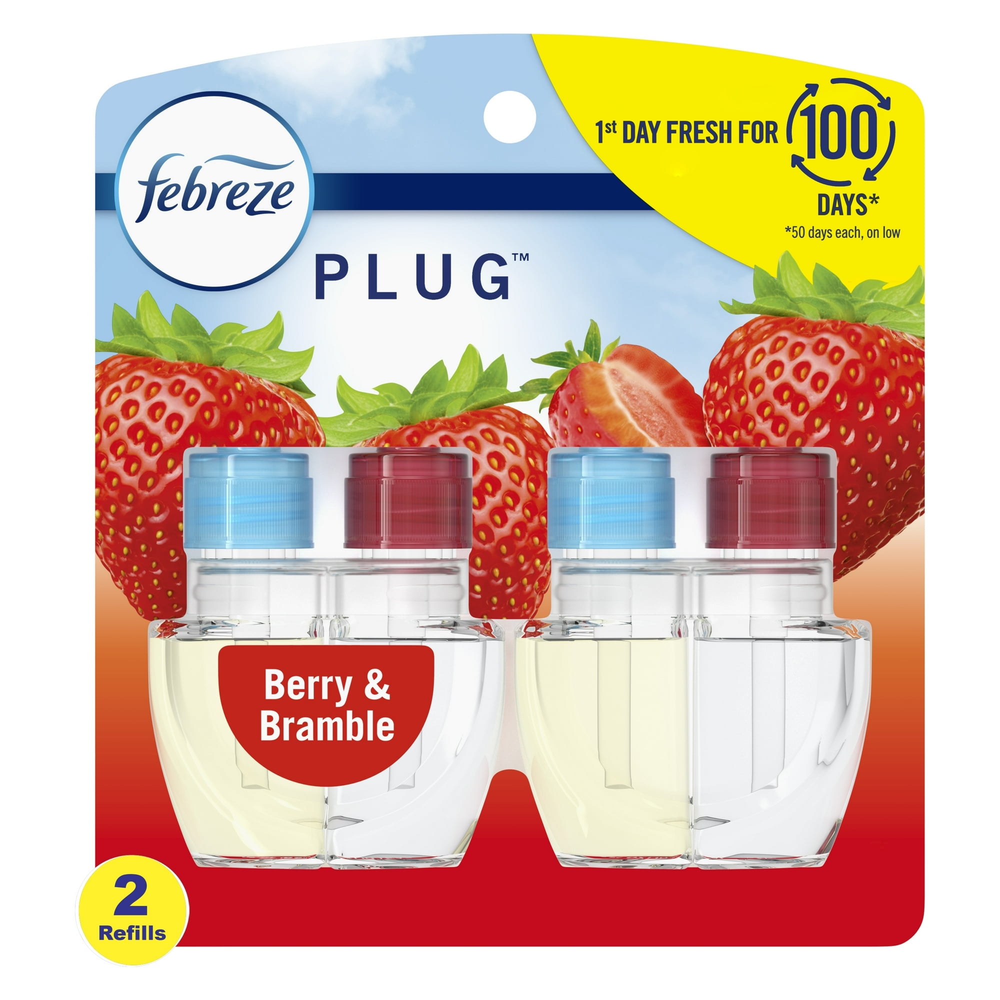 Febreze Plug In Air Freshener, Odor-Fighting Scented Oil Refill, Berry ...