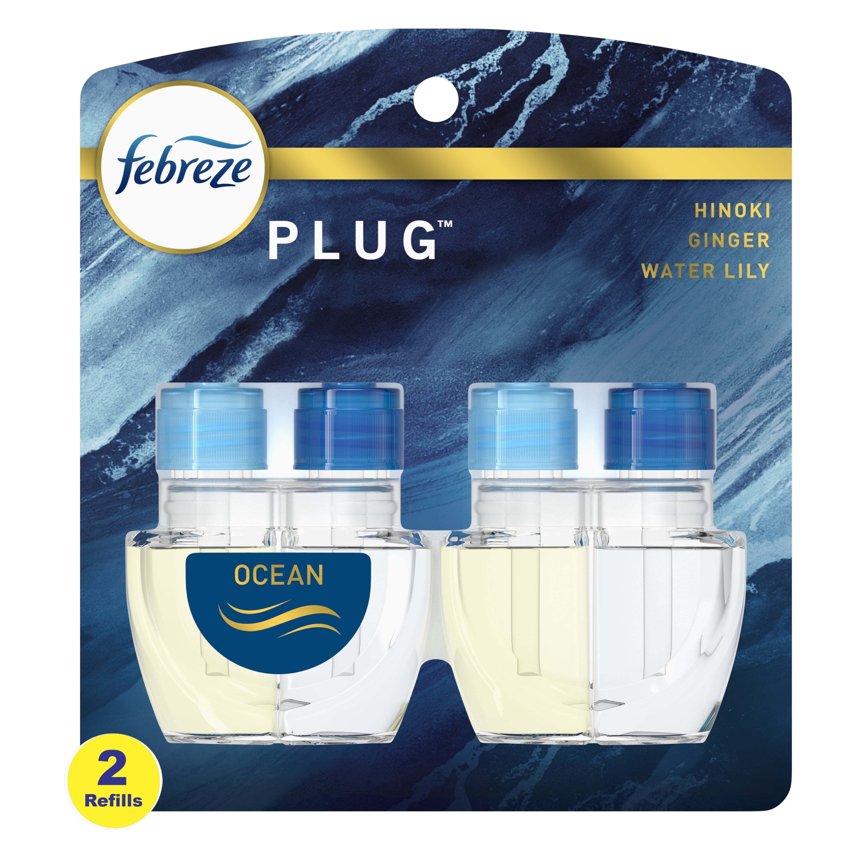 Febreze Air Freshener, Odor-Fighting Scented Oil Refill, Ocean, 2 ...