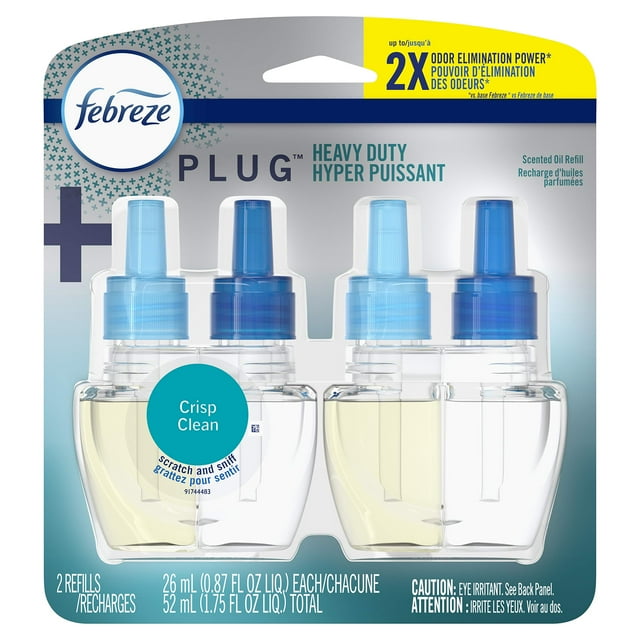 Febreze Plug-In Home Fragrance, Heavy Duty Crisp Clean, Odor-Fighting ...