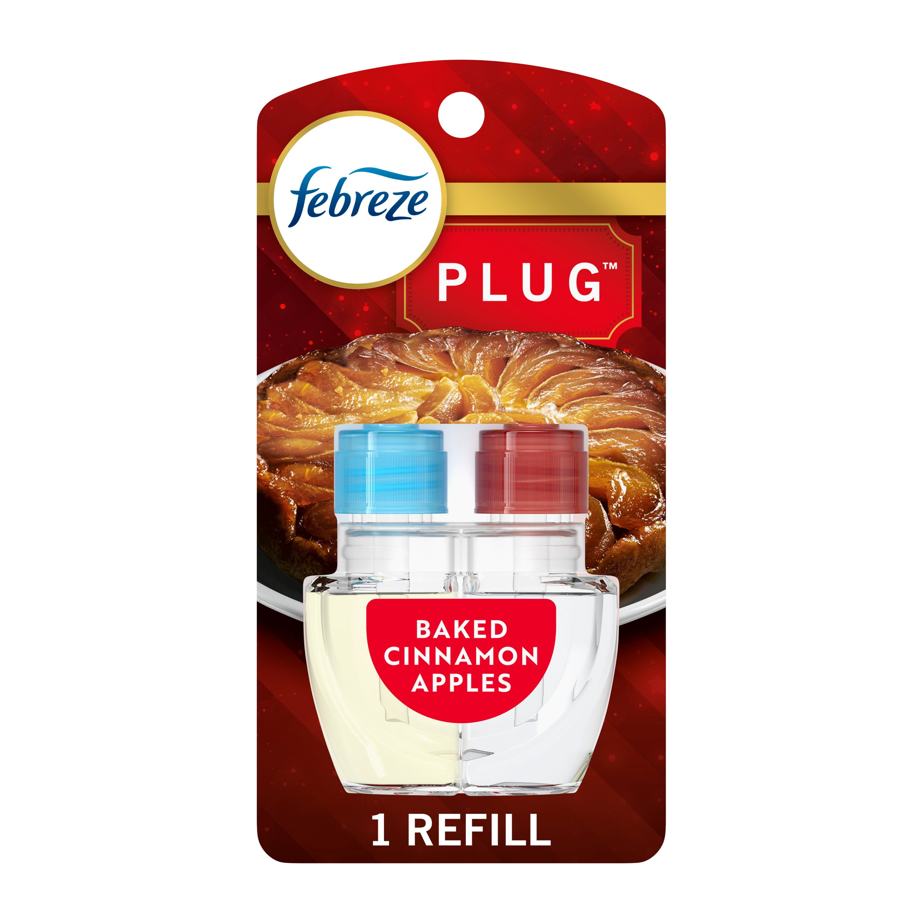 Febreze Fade Defy PLUG Air Freshener, Baked Cinnamon Apples, .87 fl. oz ...