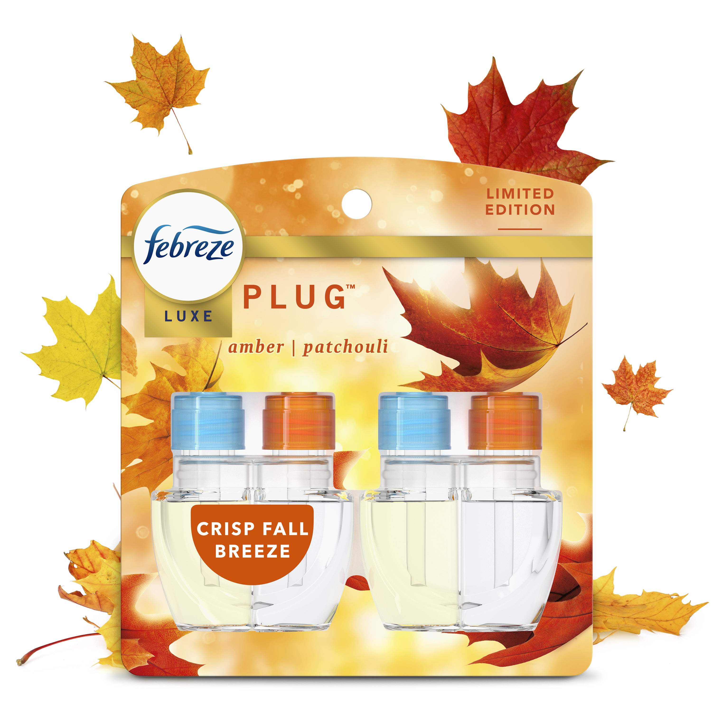Febreze Plug Refill Odor-Fighting Air Freshener Crisp Fall Breeze Scent ...