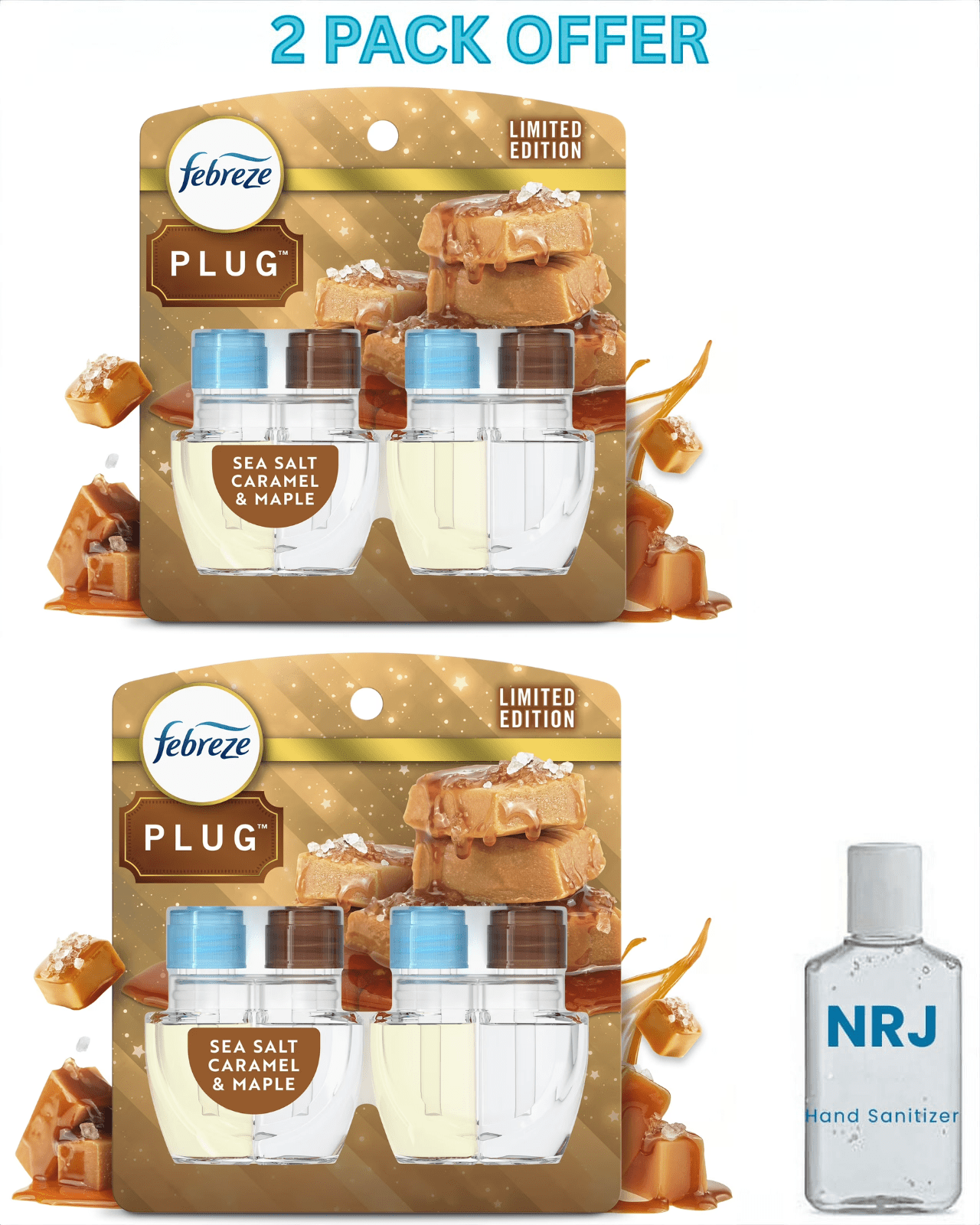 Febreze Plug Refill Odor-Fighting Air Freshener Sea Salt Caramel ...