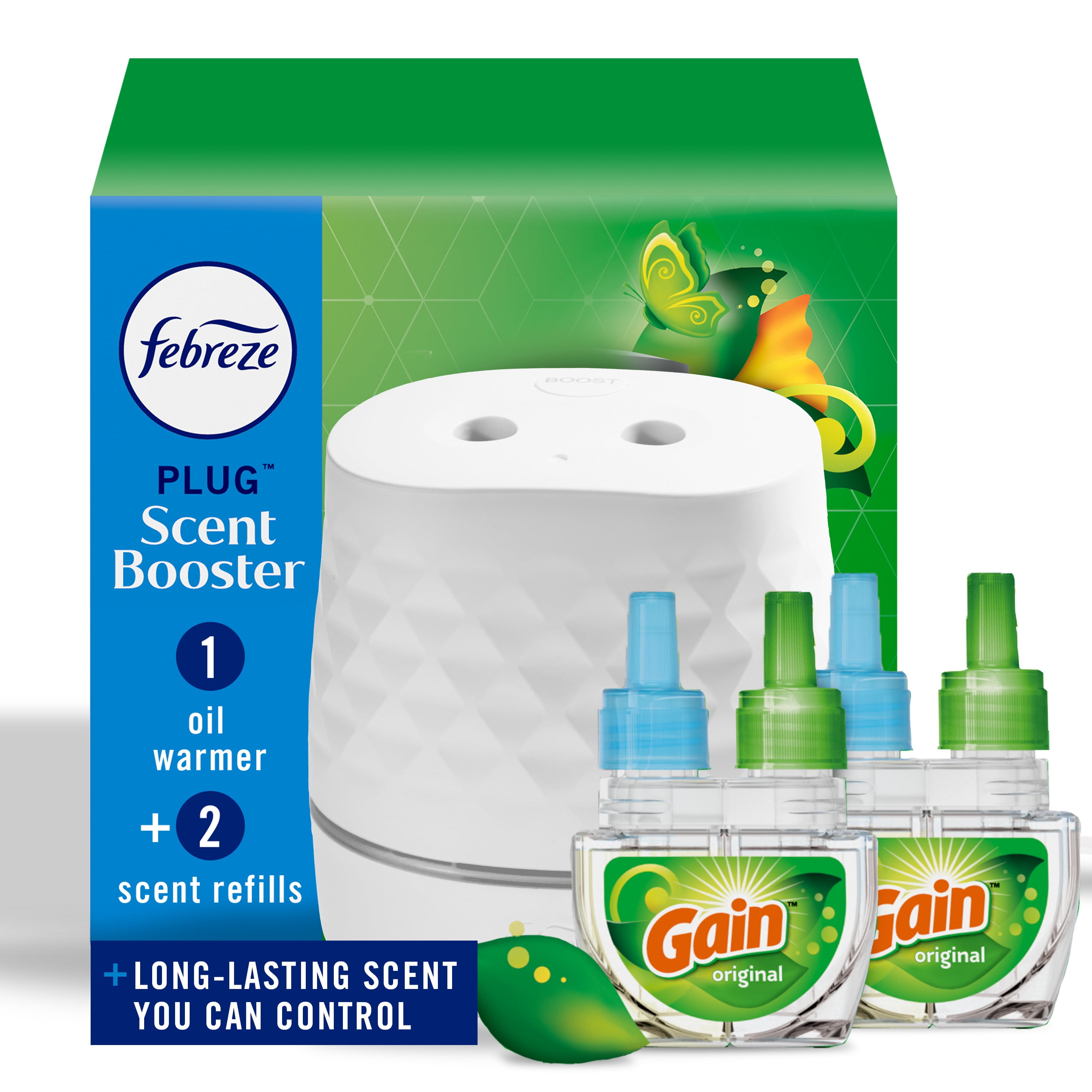 Febreze, Plug Scent Booster, Gain, Starter Kit + 2 Refill - Walmart.com