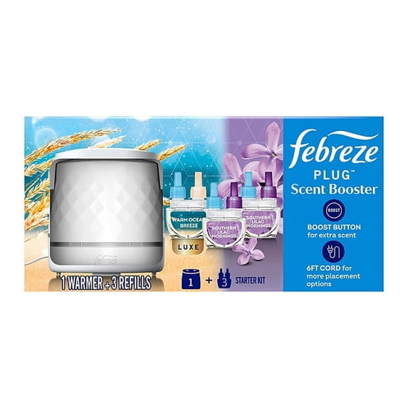 Febreze Plug Scented Oil Starter Kit, Warmer + 2 Southern Lilac ...