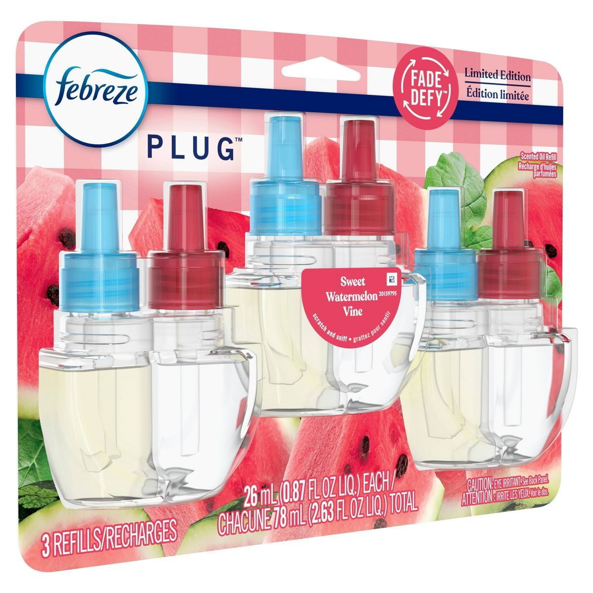 Febreze, Plug Triple Refill Air Freshener, 2X, Sweet Watermelon Vine ...