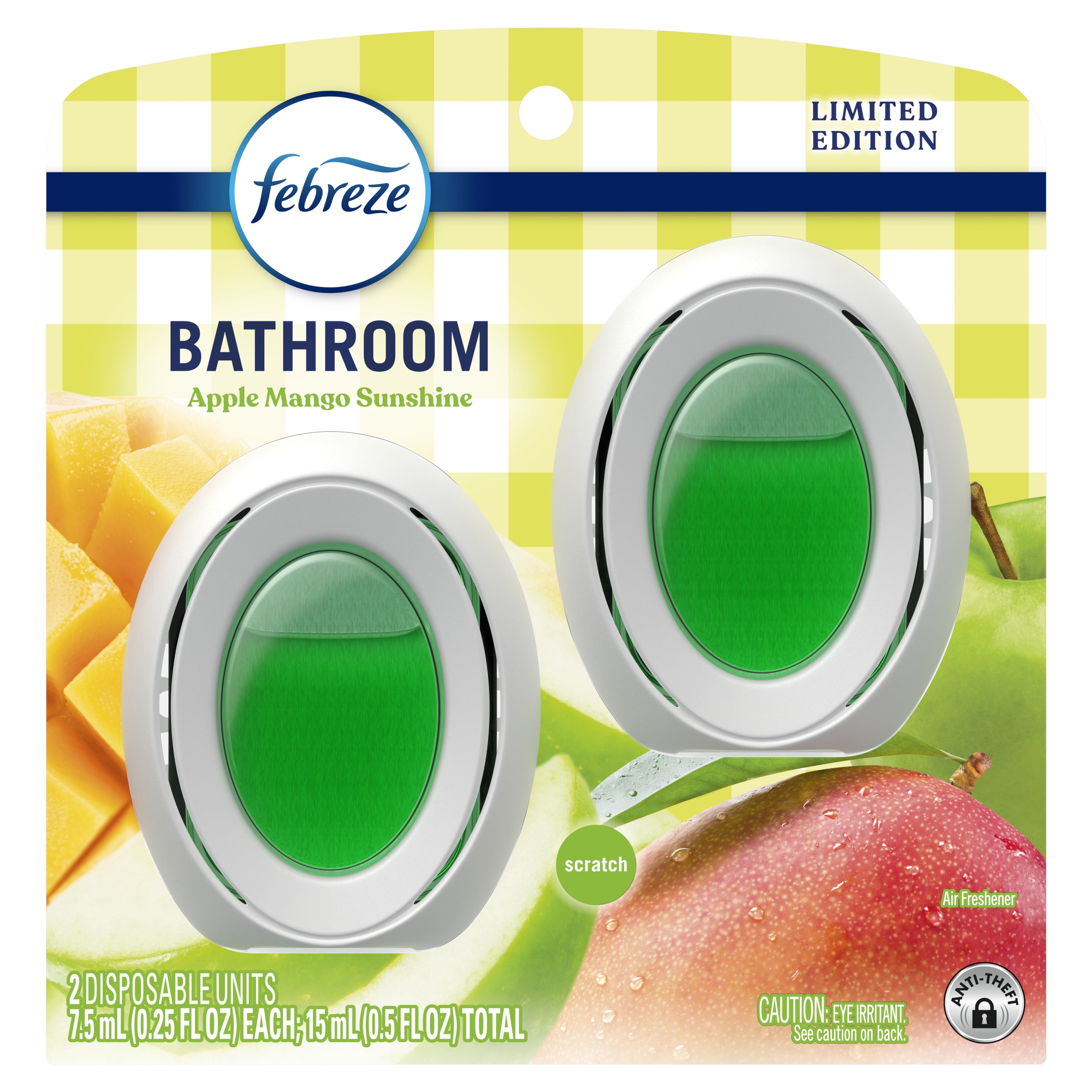 Febreze Bathroom Air Freshener Apple Mango Sunshine, .25 fl. oz., Pack ...