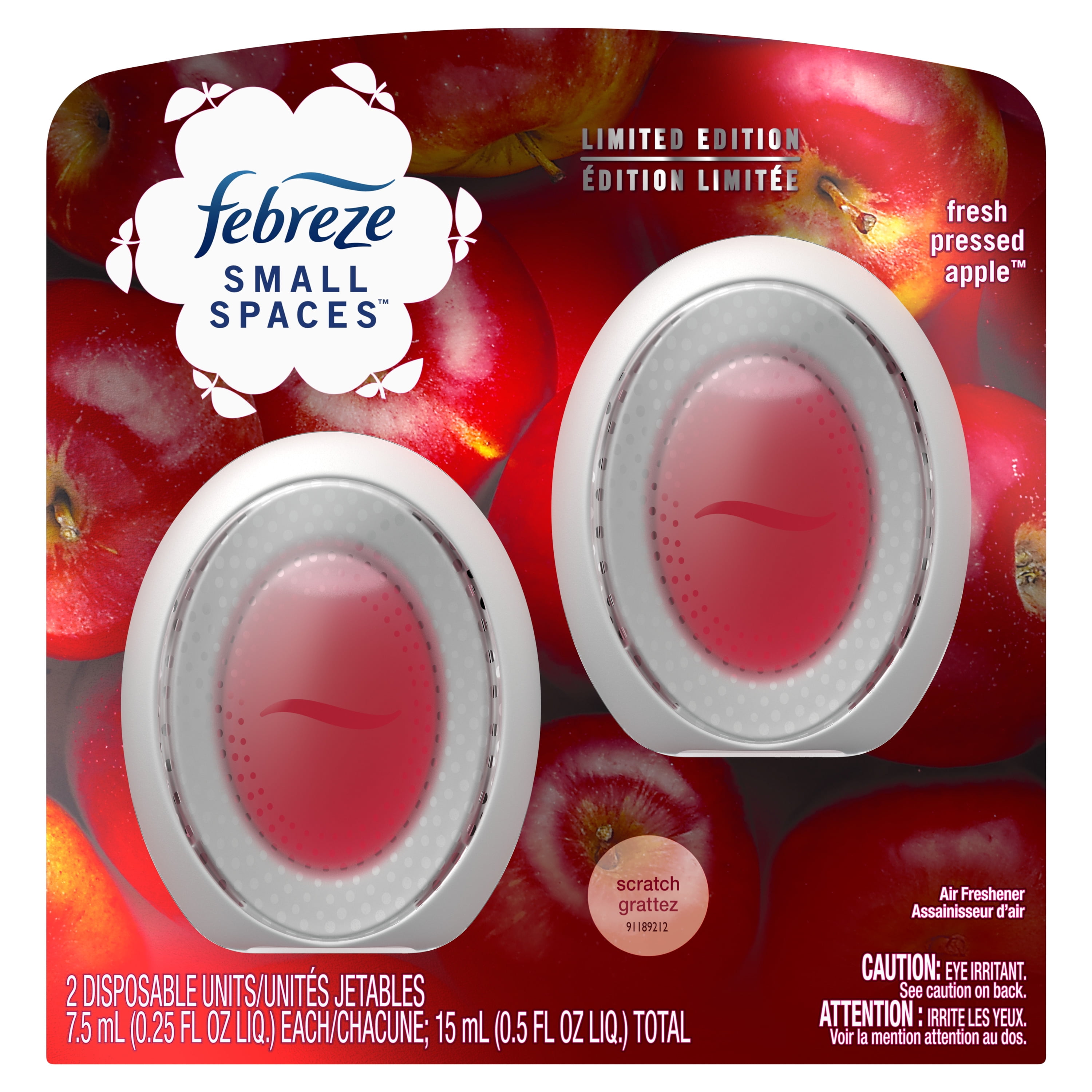 Febreze Small Spaces Air Freshener, Fresh Pressed Apple, 2 Ct - Walmart.com