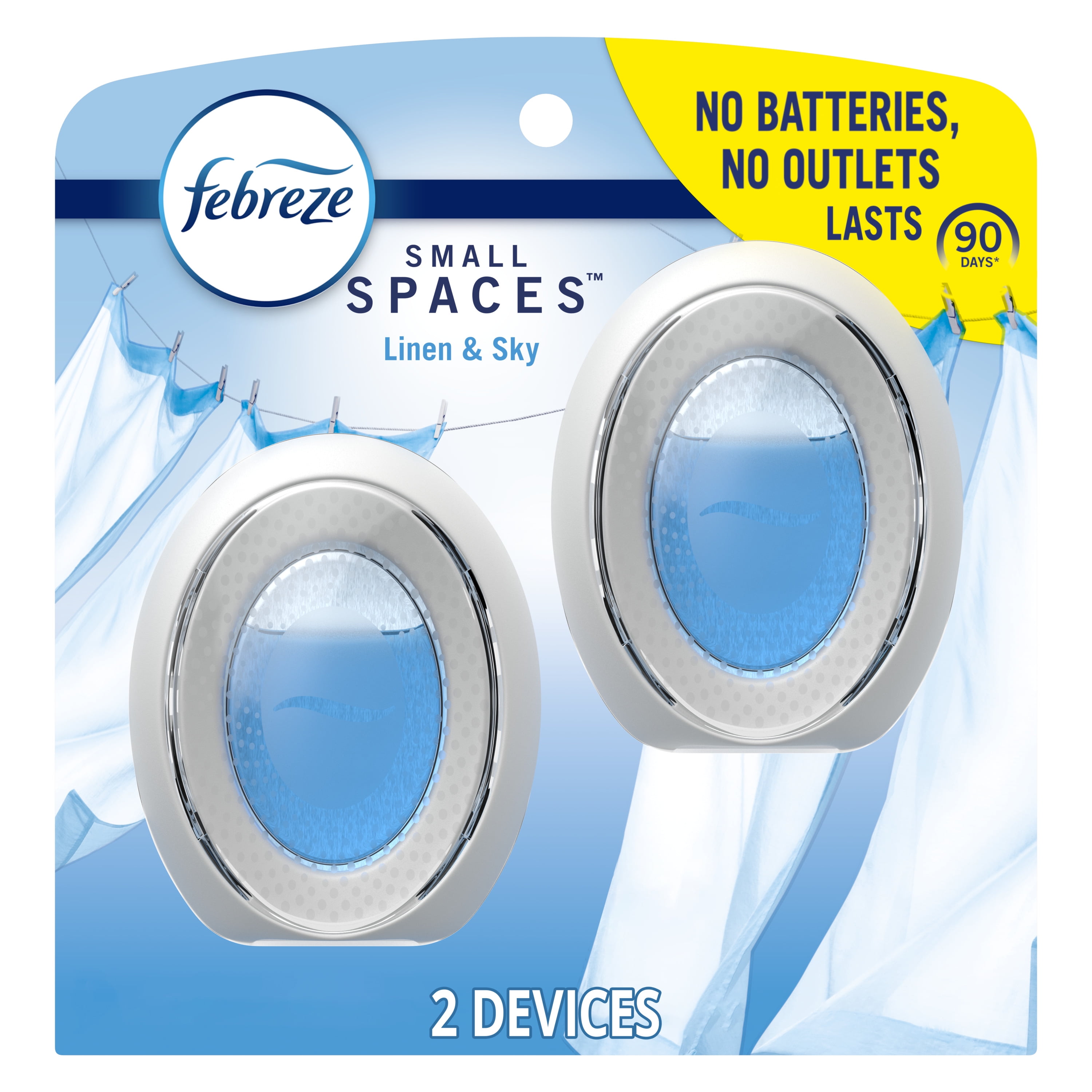 Febreze Small Spaces Air Freshener, Linen & Sky, 2 Ct - Walmart ...